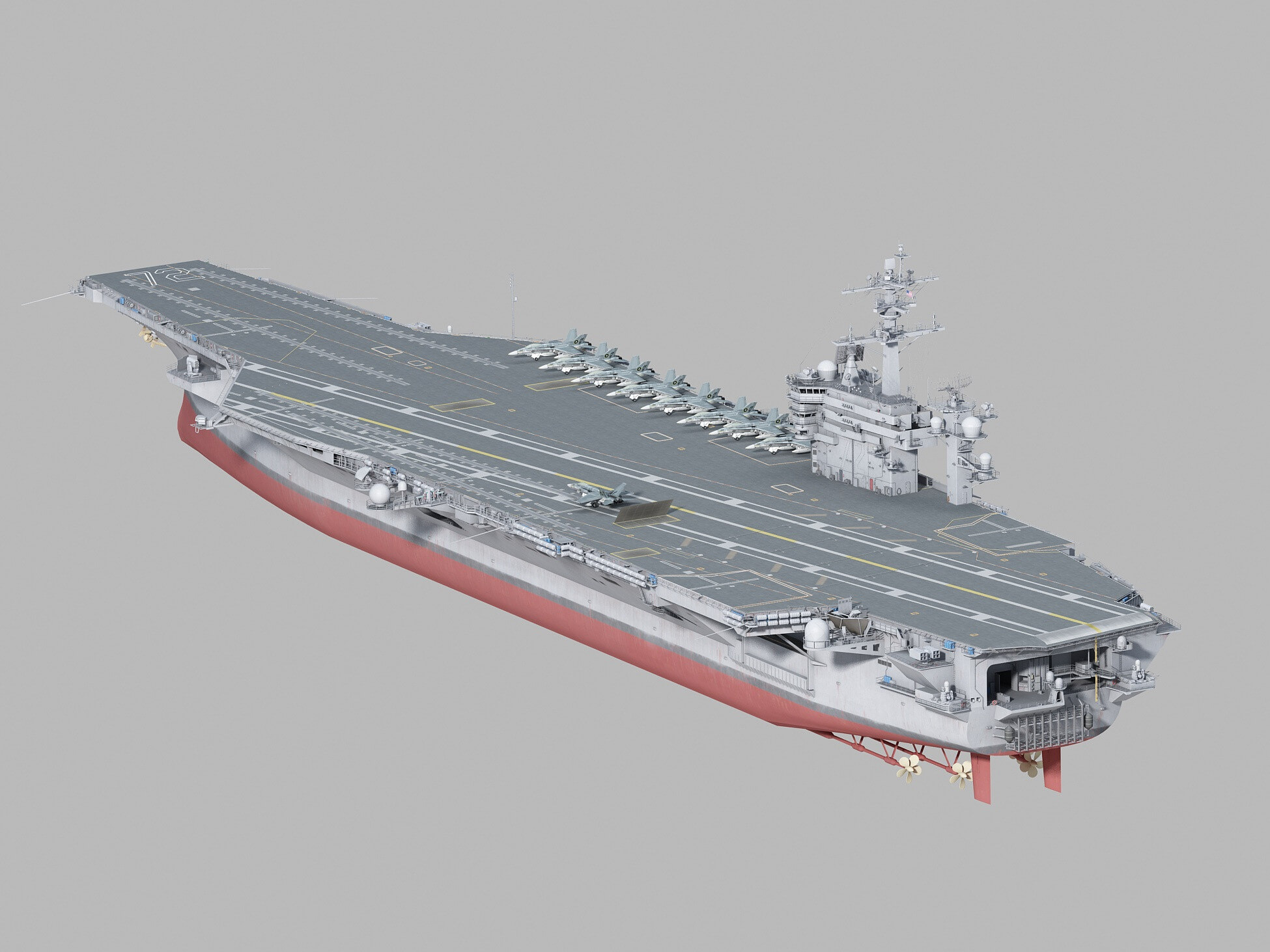 CVN-72 USS Abraham Lincoln Carrier 3D Model by Mermodels