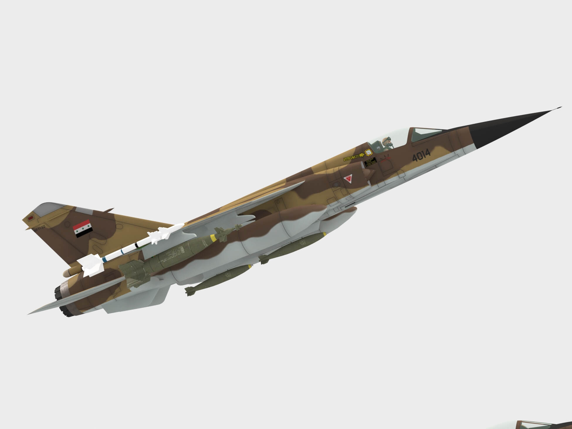 Dassault Mirage F-1 C 3D Model by Mermodels