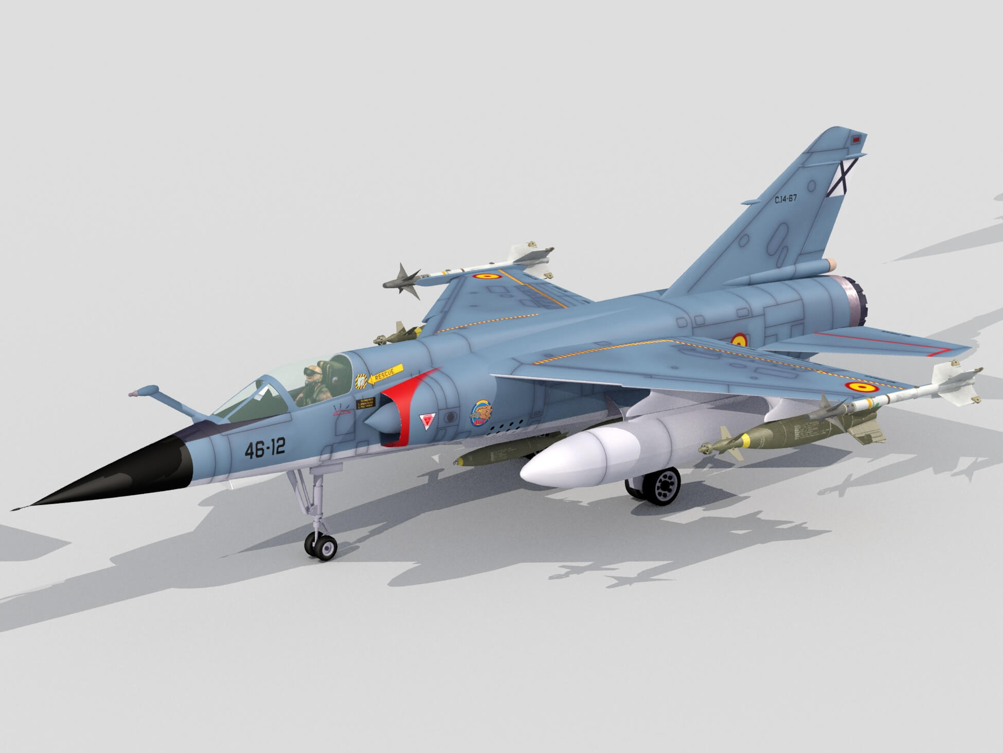 Dassault Mirage F-1 C 3D Model by Mermodels