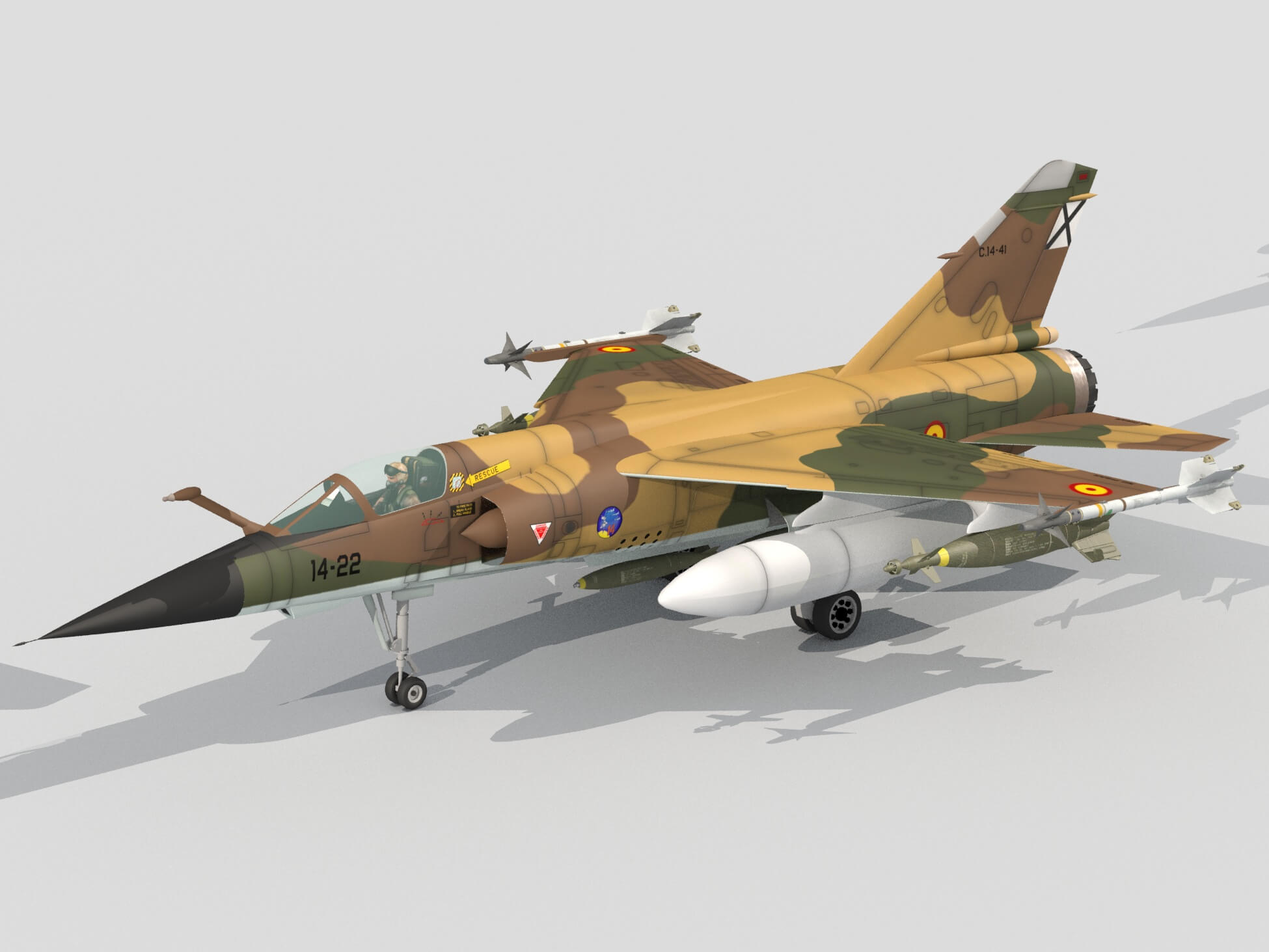Dassault Mirage F-1 C 3D Model by Mermodels