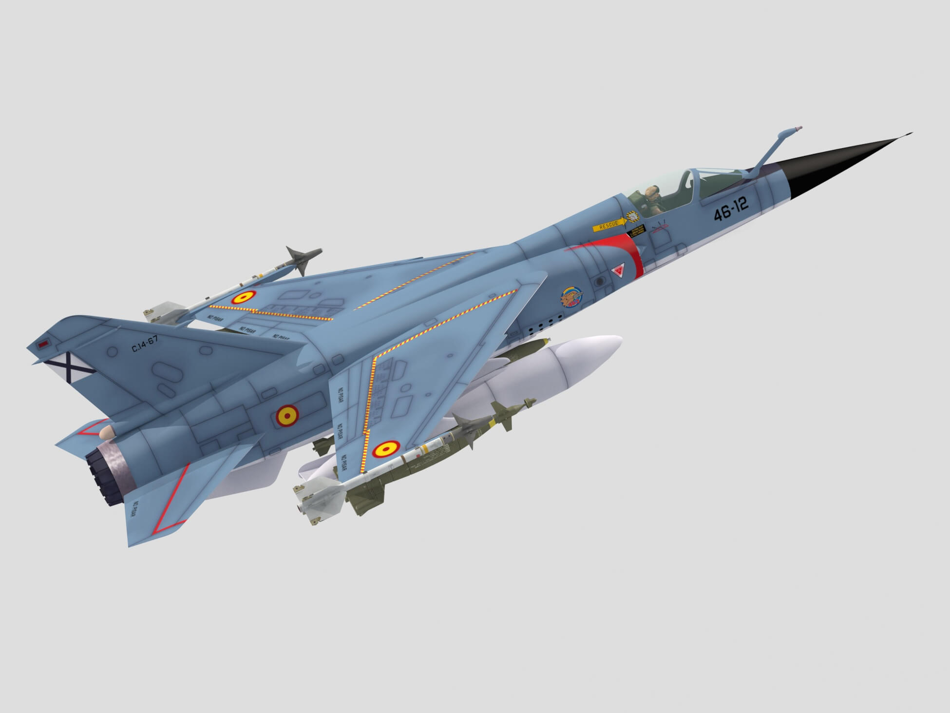 Dassault Mirage F-1 C 3D Model by Mermodels