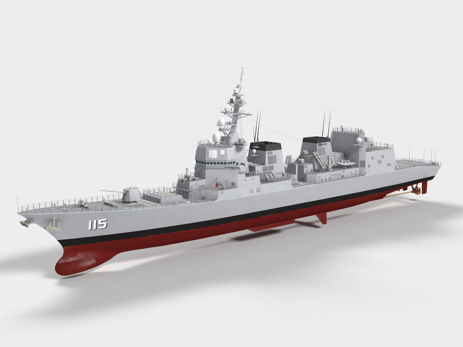 DD-115 Akizuki Class Destroyer 3D Model by Mermodels