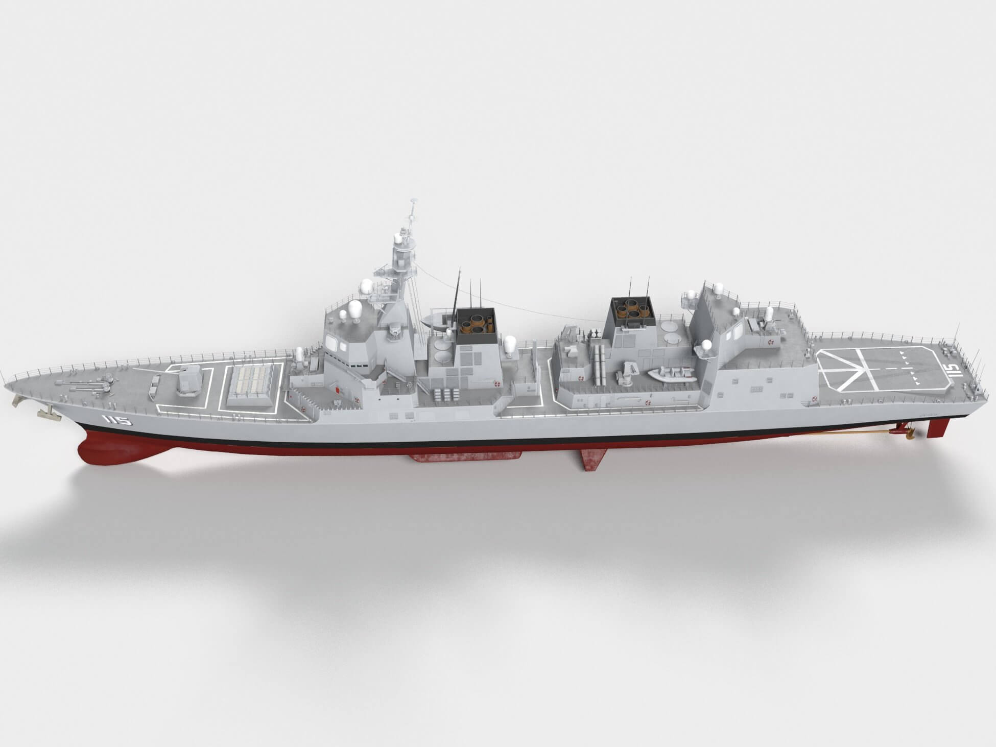 DD-115 Akizuki Class Destroyer 3D Model by Mermodels