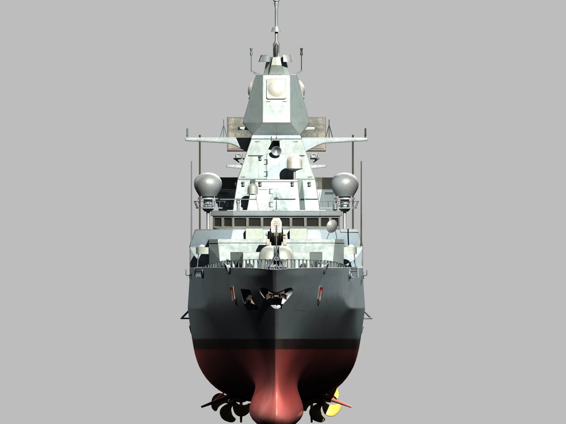 Hamburg F-124 Sachsen Class Frigate 3D Model by Mermodels