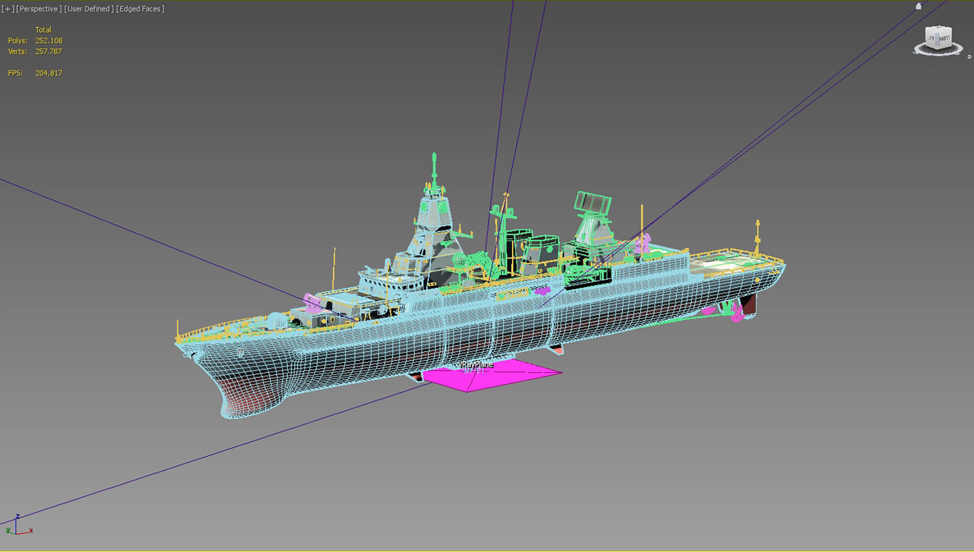 Hamburg F-124 Sachsen Class Frigate 3D Model by Mermodels