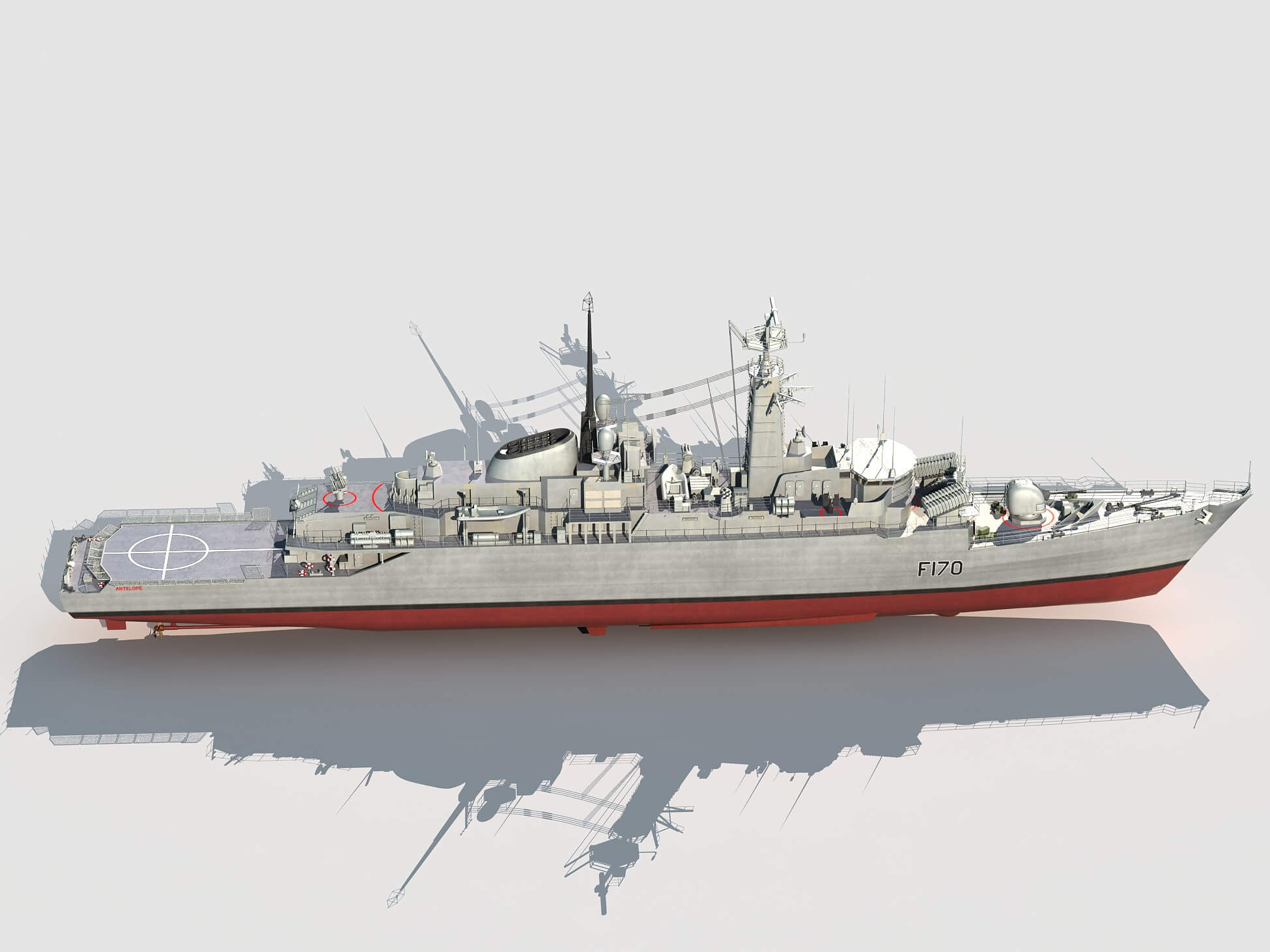 HMS Antelope Type 21 Amazon Class Frigate - 3D Model by Mermodels
