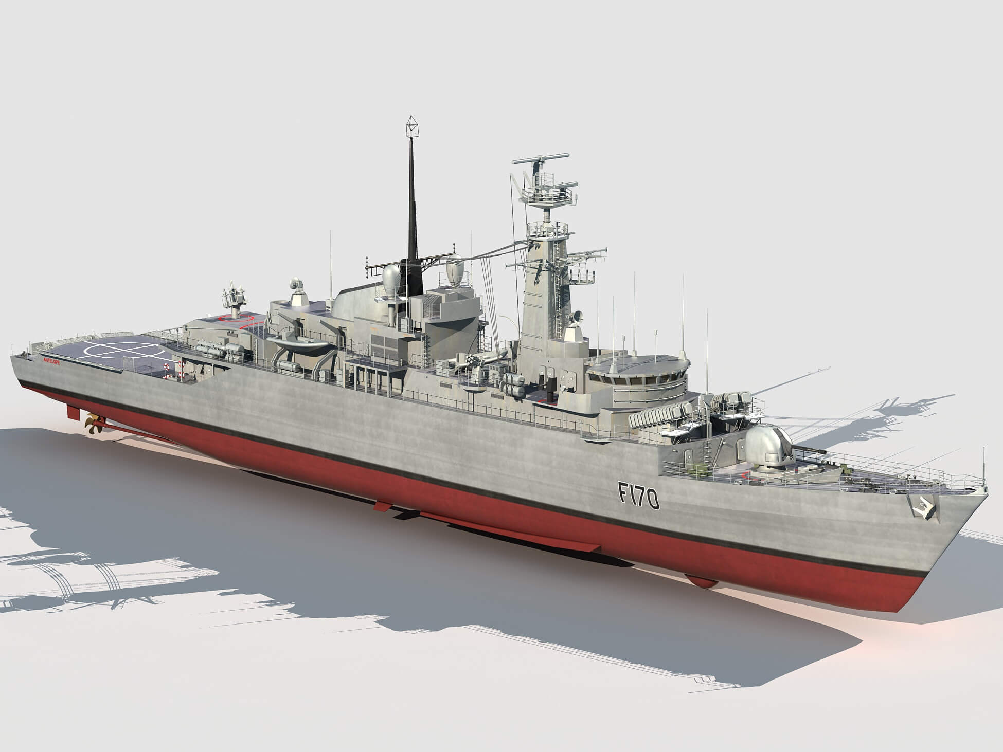 HMS Antelope Type 21 Amazon Class Frigate - 3D Model by Mermodels