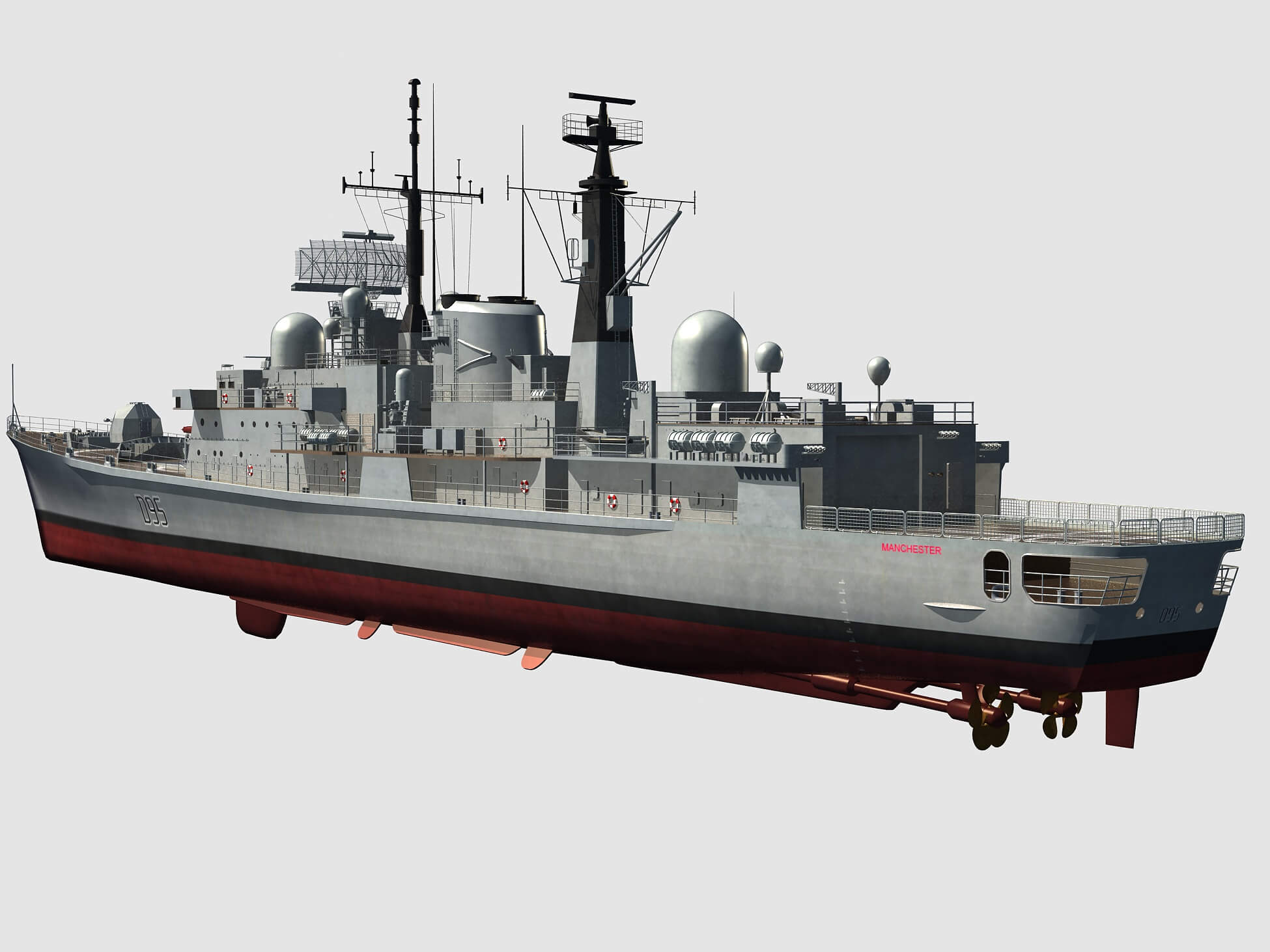 HMS Manchester Type 42 Class Destroyer - 3D Model by Mermodels
