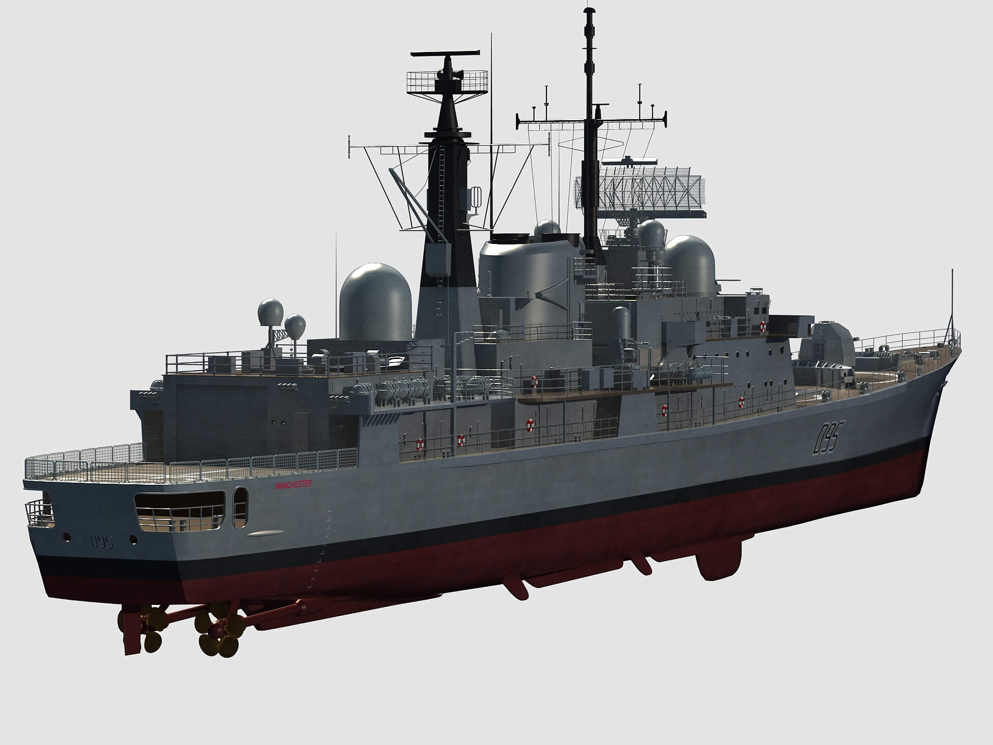 HMS Manchester Type 42 Class Destroyer - 3D Model by Mermodels
