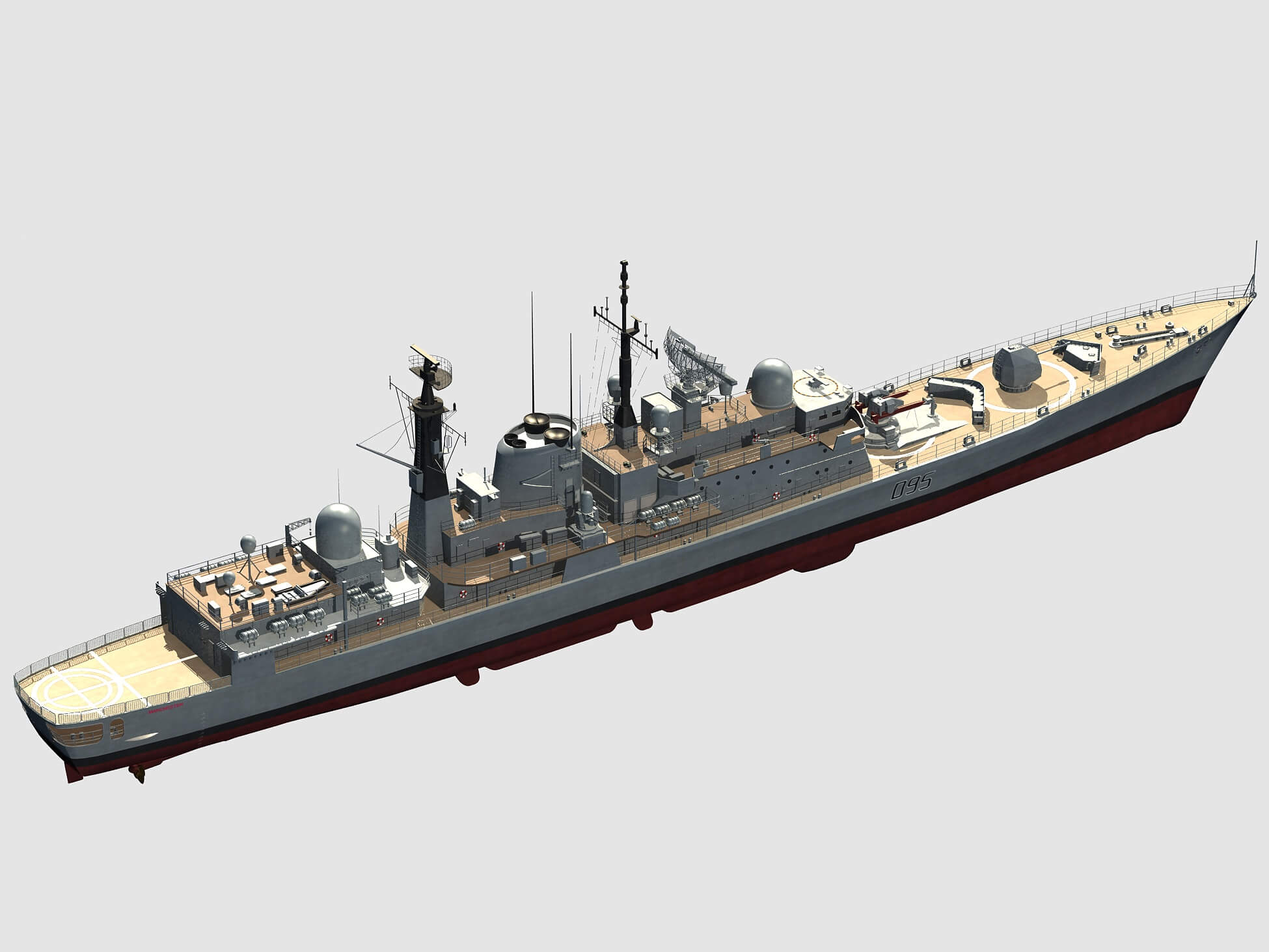 HMS Manchester Type 42 Class Destroyer - 3D Model by Mermodels