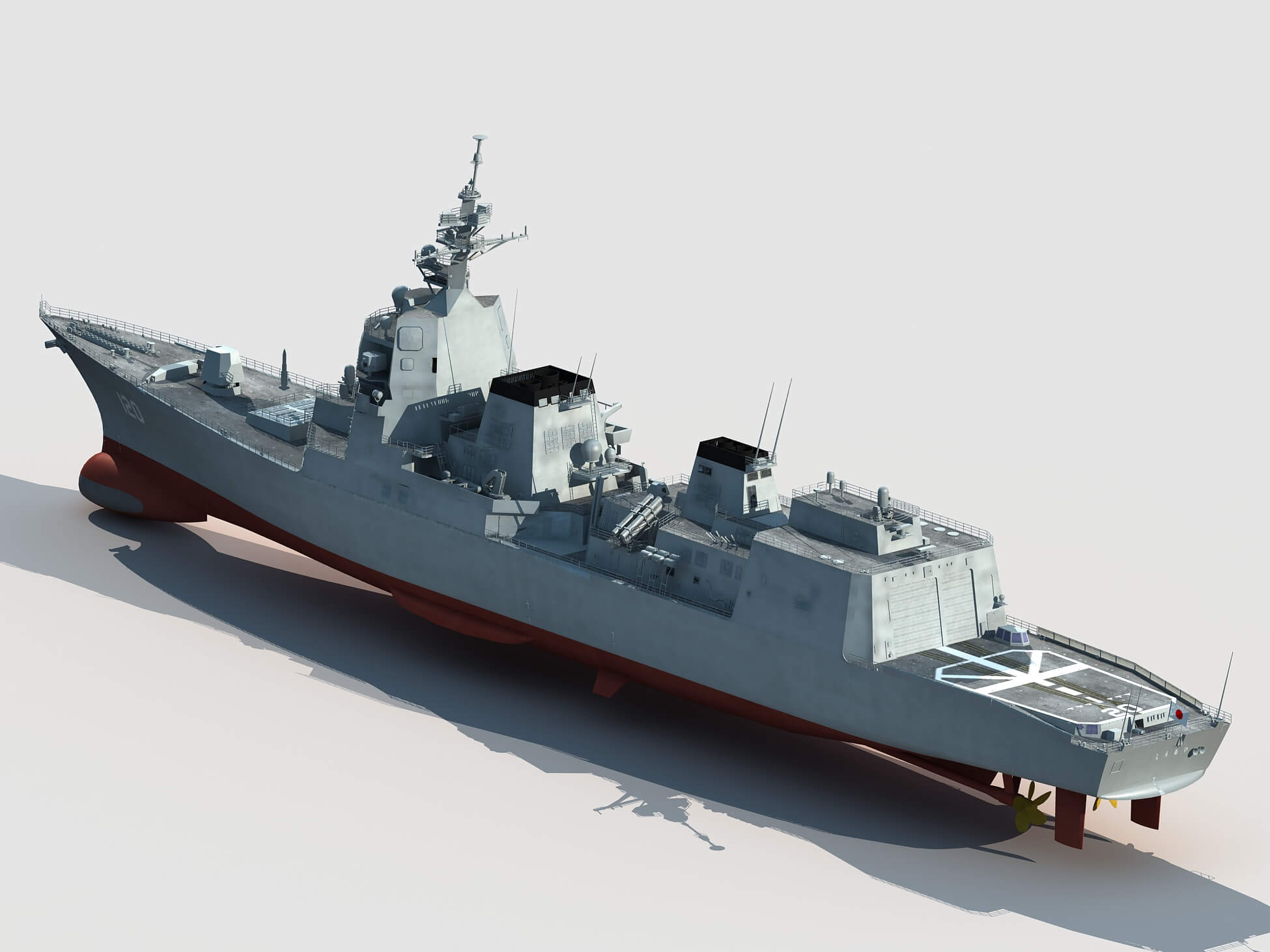 Js Shiranui Asahi Class Destroyer - 3D Model by Mermodels