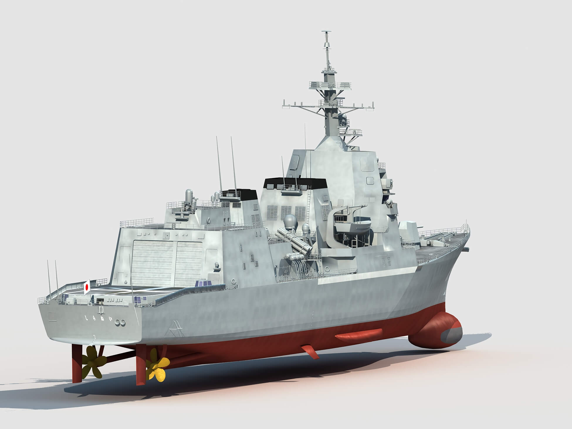 Js Shiranui Asahi Class Destroyer - 3D Model by Mermodels