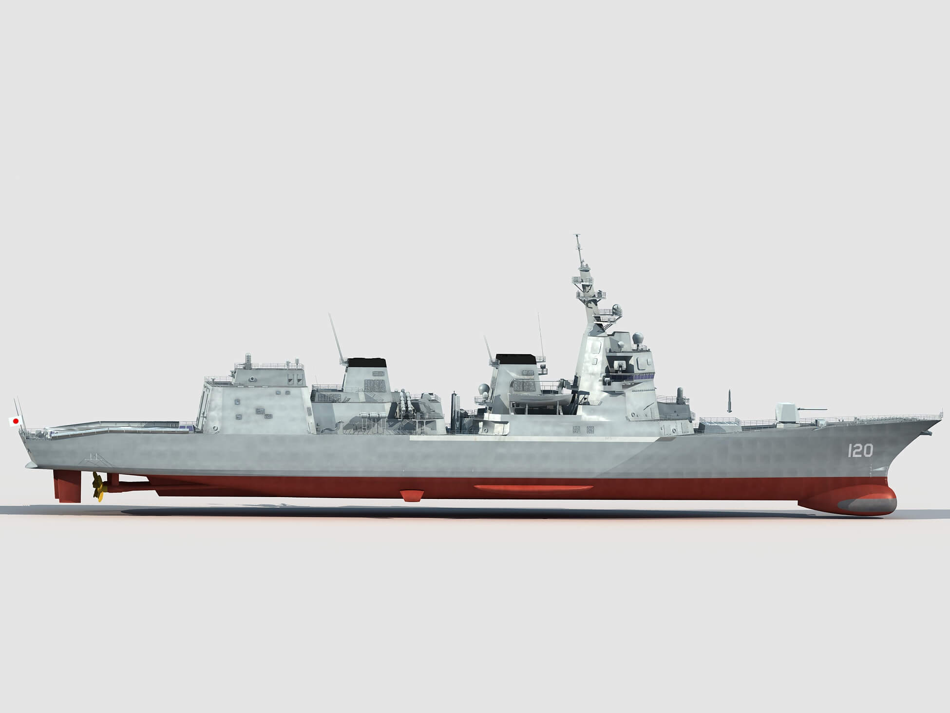 Js Shiranui Asahi Class Destroyer - 3D Model by Mermodels