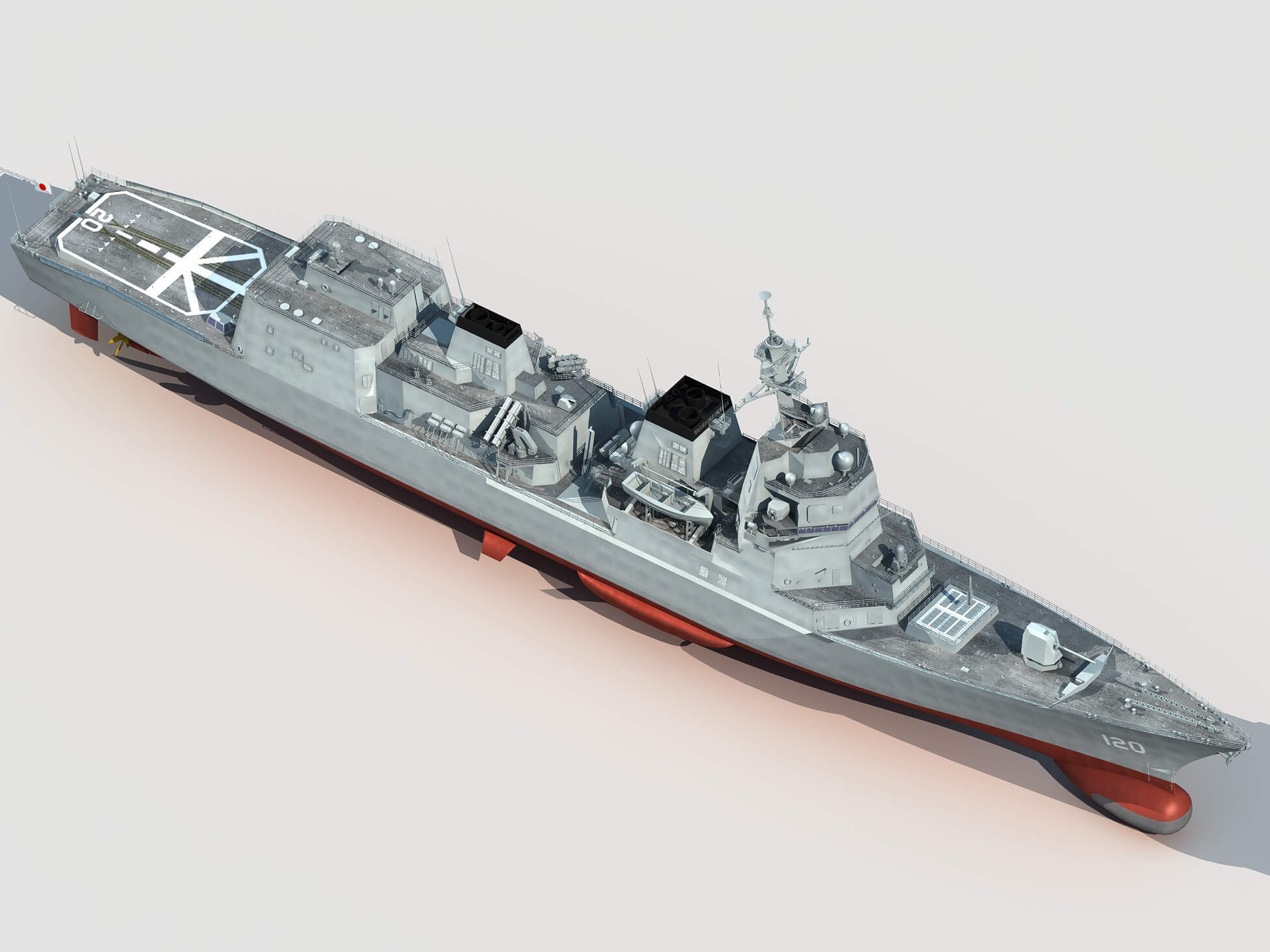 Js Shiranui Asahi Class Destroyer - 3D Model by Mermodels