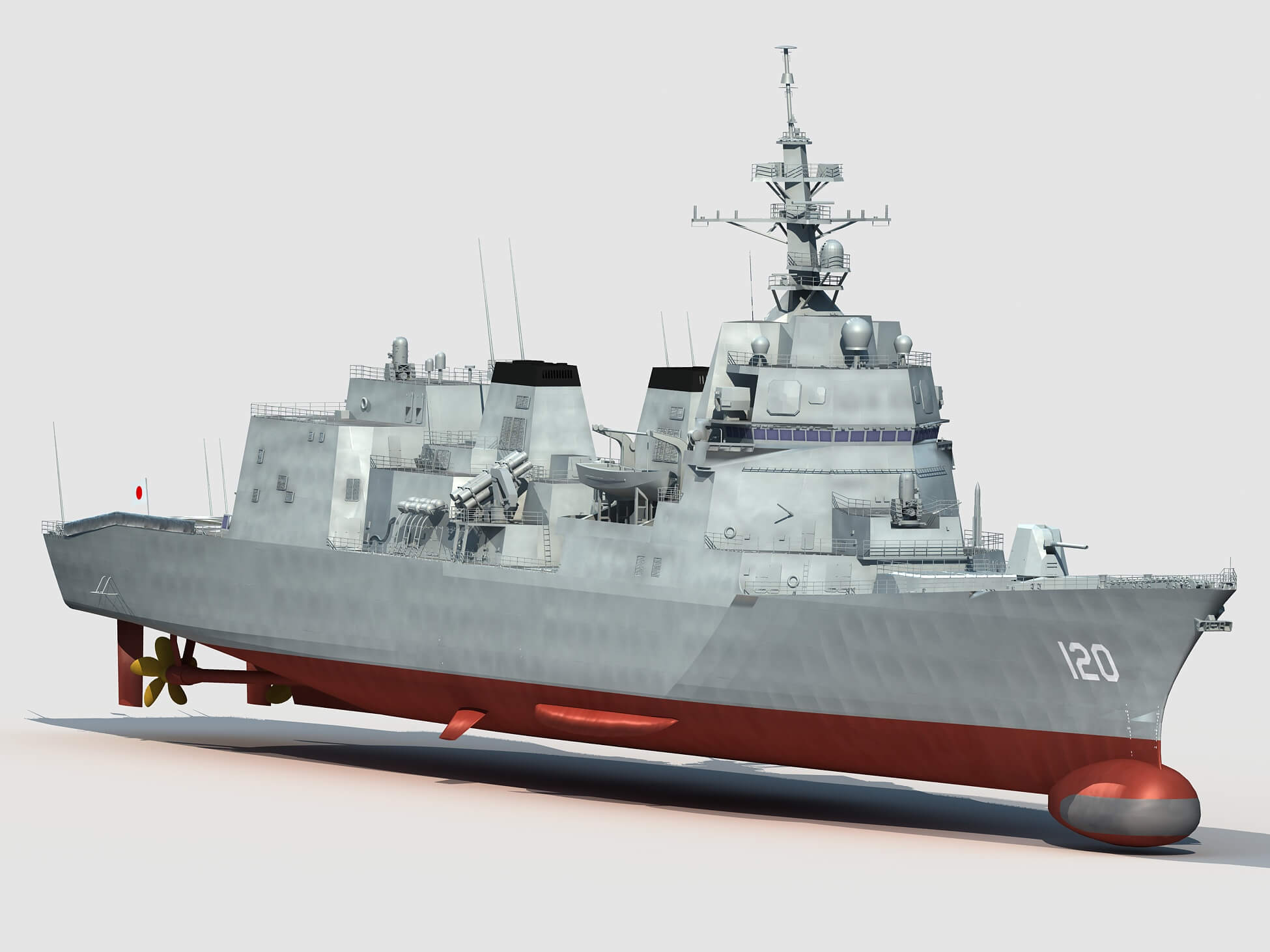 Js Shiranui Asahi Class Destroyer - 3D Model by Mermodels