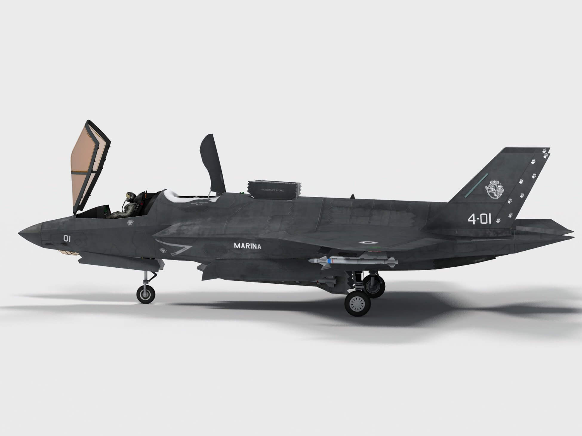 Lockheed F-35 B Italian Decals 3D Model by Mermodels