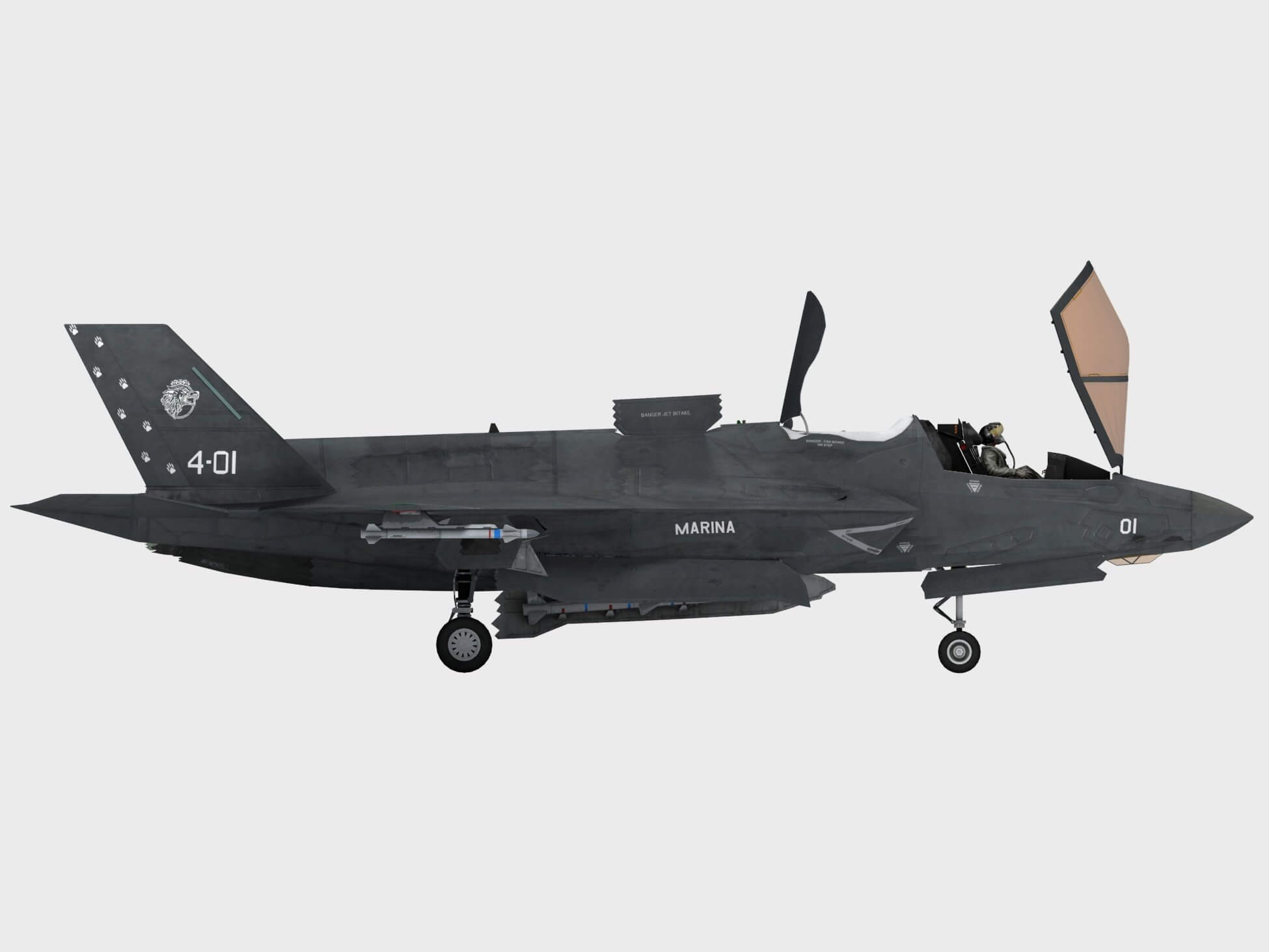 Lockheed F-35 B Italian Decals 3D Model by Mermodels