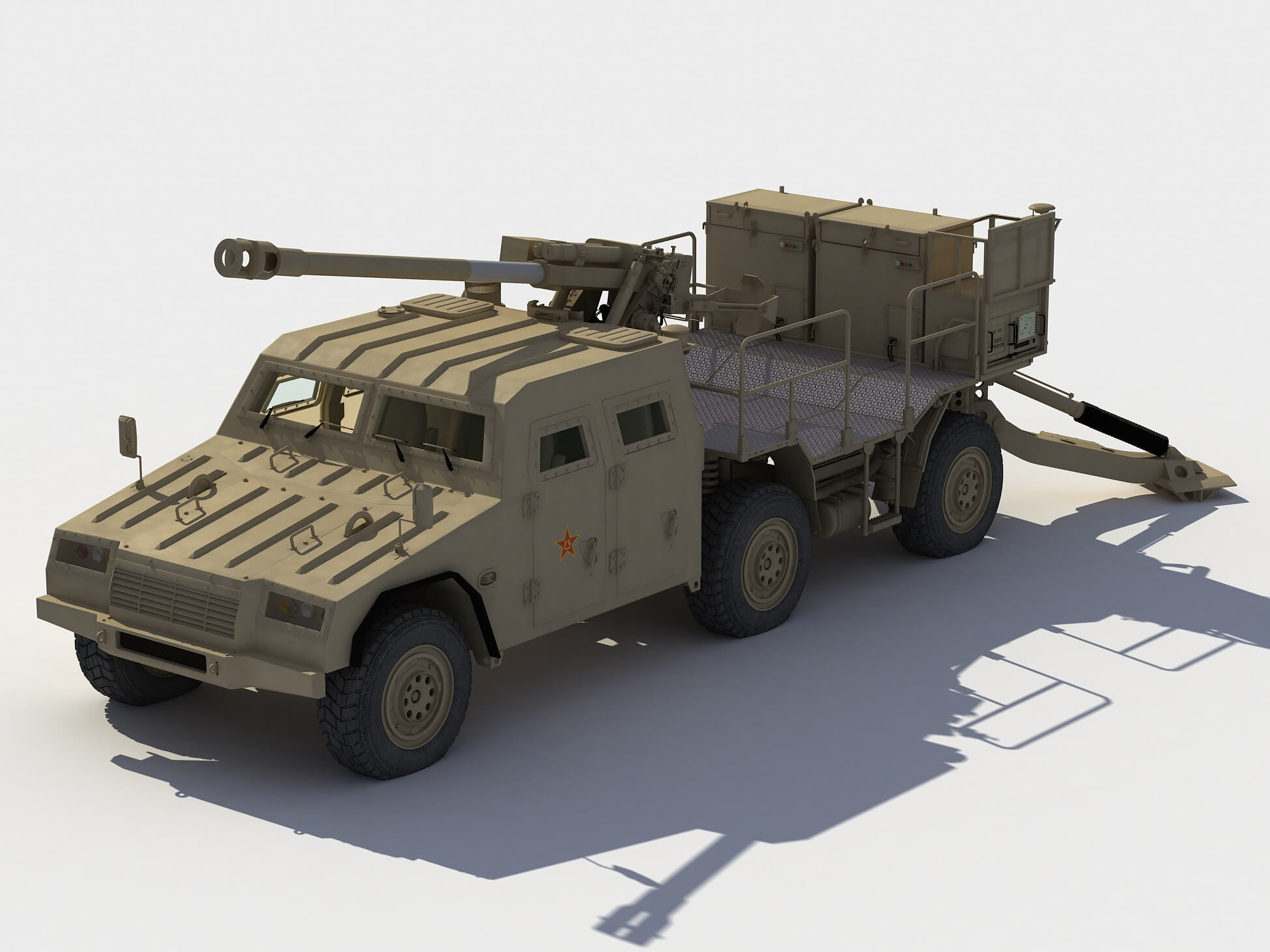 Norinco SH5 Wheeled Self-Propelled Howitzer 105mm 3D Model by Mermodels