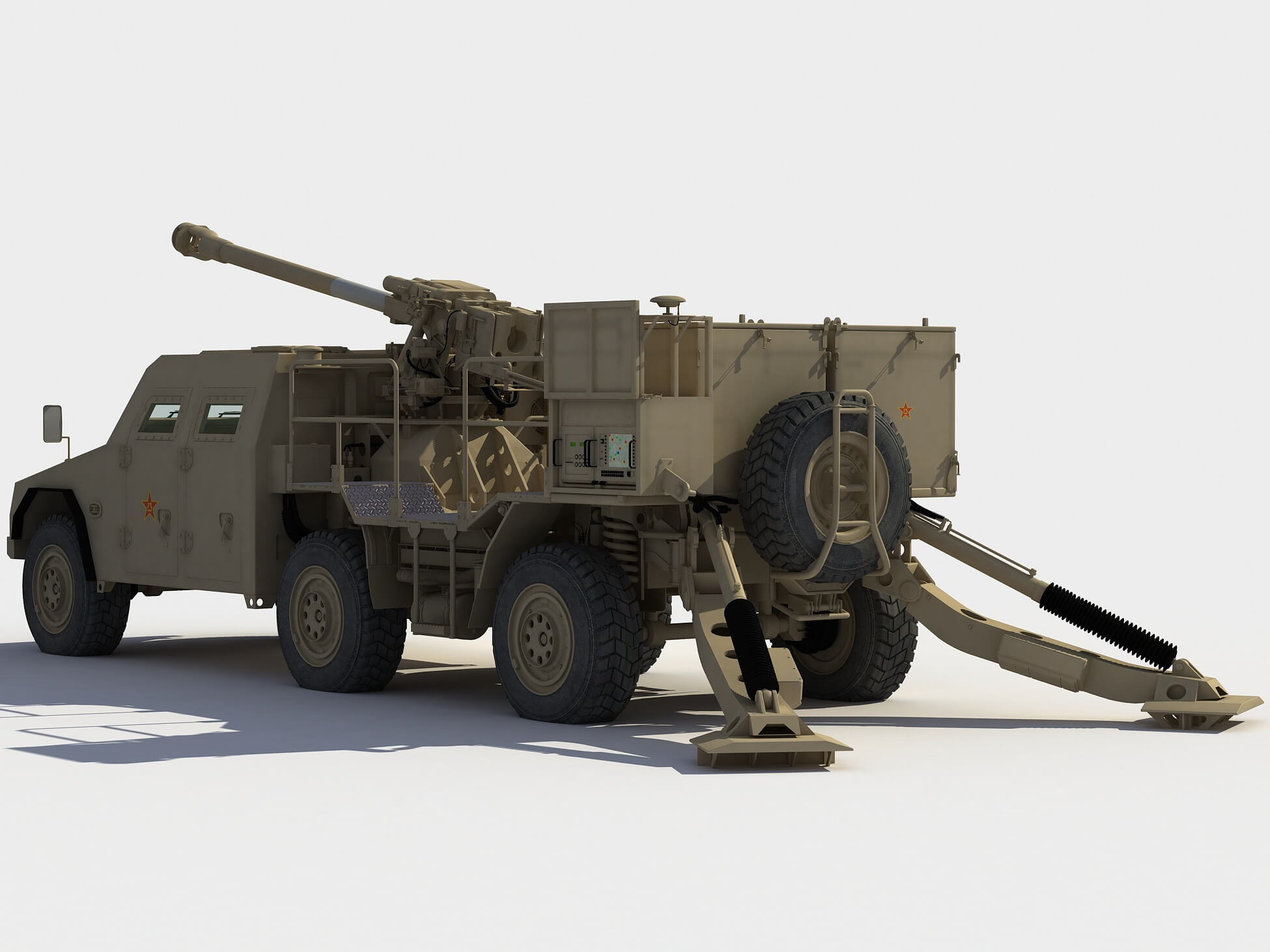 Norinco SH5 Wheeled Self-Propelled Howitzer 105mm 3D Model by Mermodels