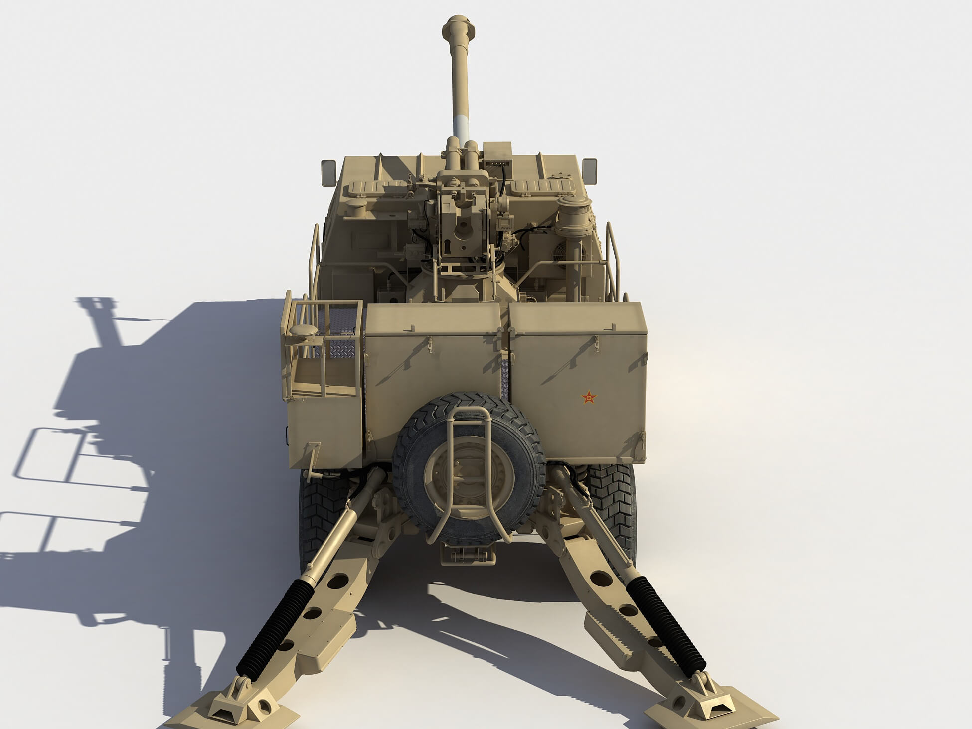 Norinco SH5 Wheeled Self-Propelled Howitzer 105mm 3D Model by Mermodels