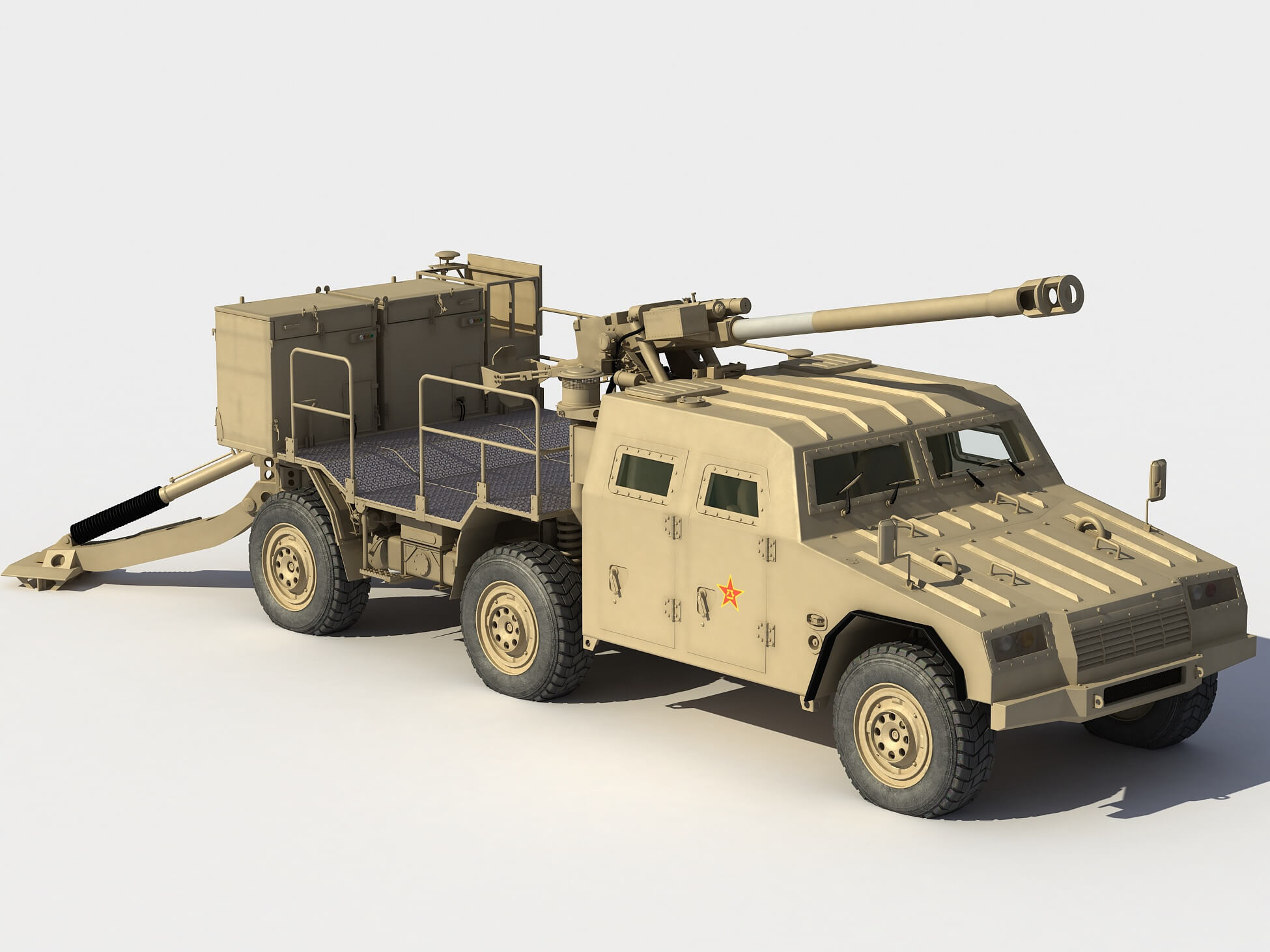 Norinco SH5 Wheeled Self-Propelled Howitzer 105mm 3D Model by Mermodels