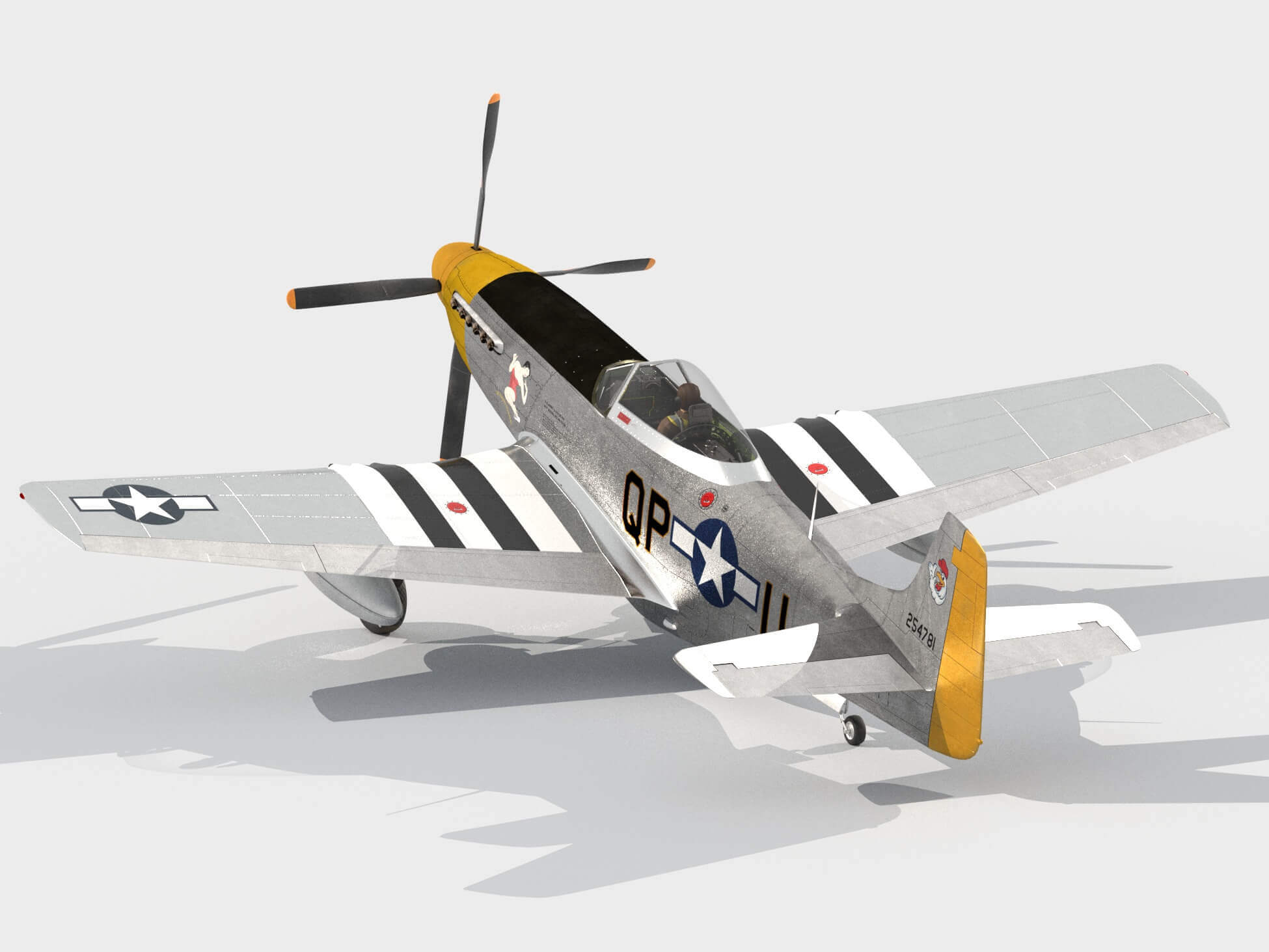 North American P-51 Mustang 3D Model by Mermodels