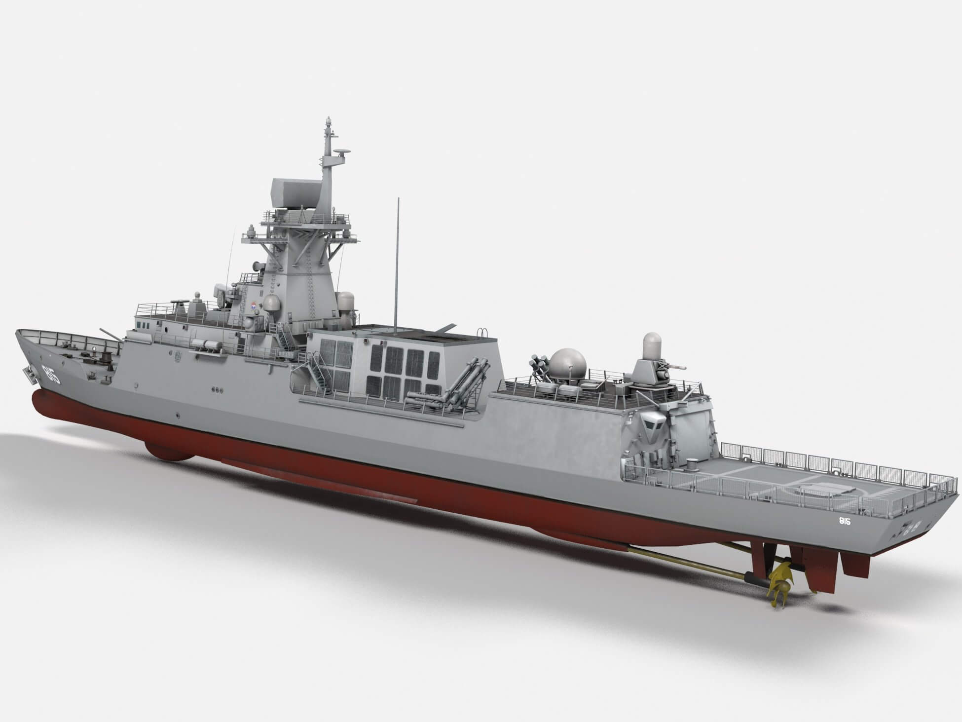 ROKS Gangwon FFG-815 Incheon Class Frigate 3D Model by Mermodels