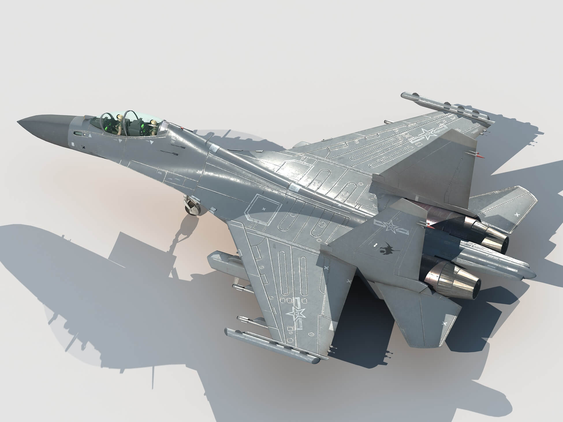 Shenyang J-16 D Ew 3D Model by Mermodels