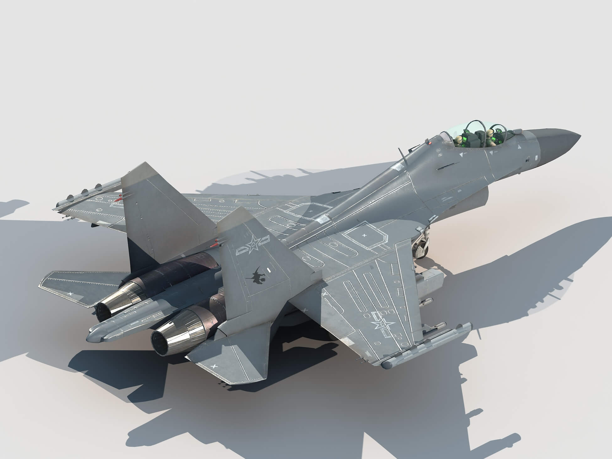 Shenyang J-16 D Ew 3D Model by Mermodels
