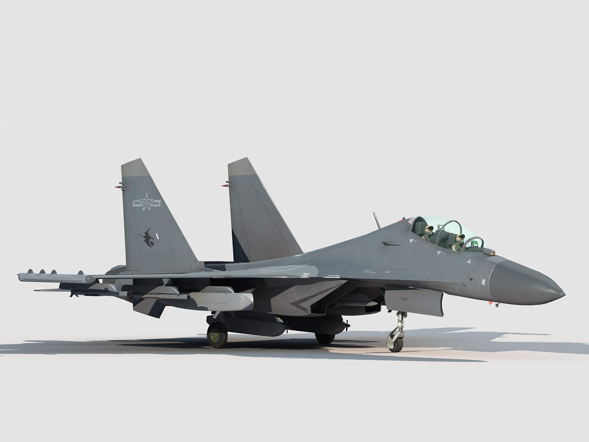 Shenyang J-16 D Ew 3D Model by Mermodels