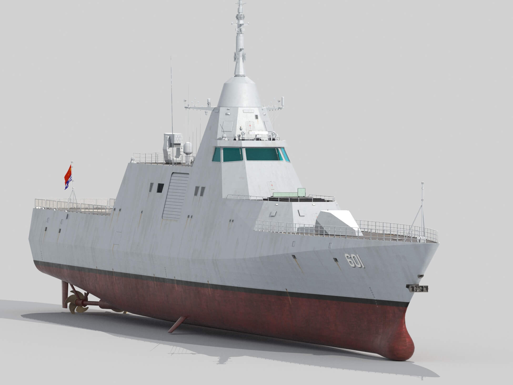 Type 057 New Stealth Corvette Prototype - 3D Model by Mermodels