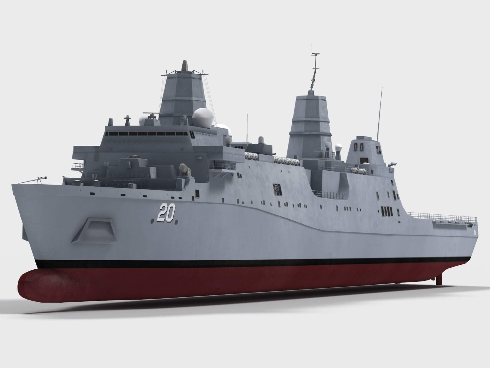 USS Green Bay LPD20 - 3D Model by Mermodels