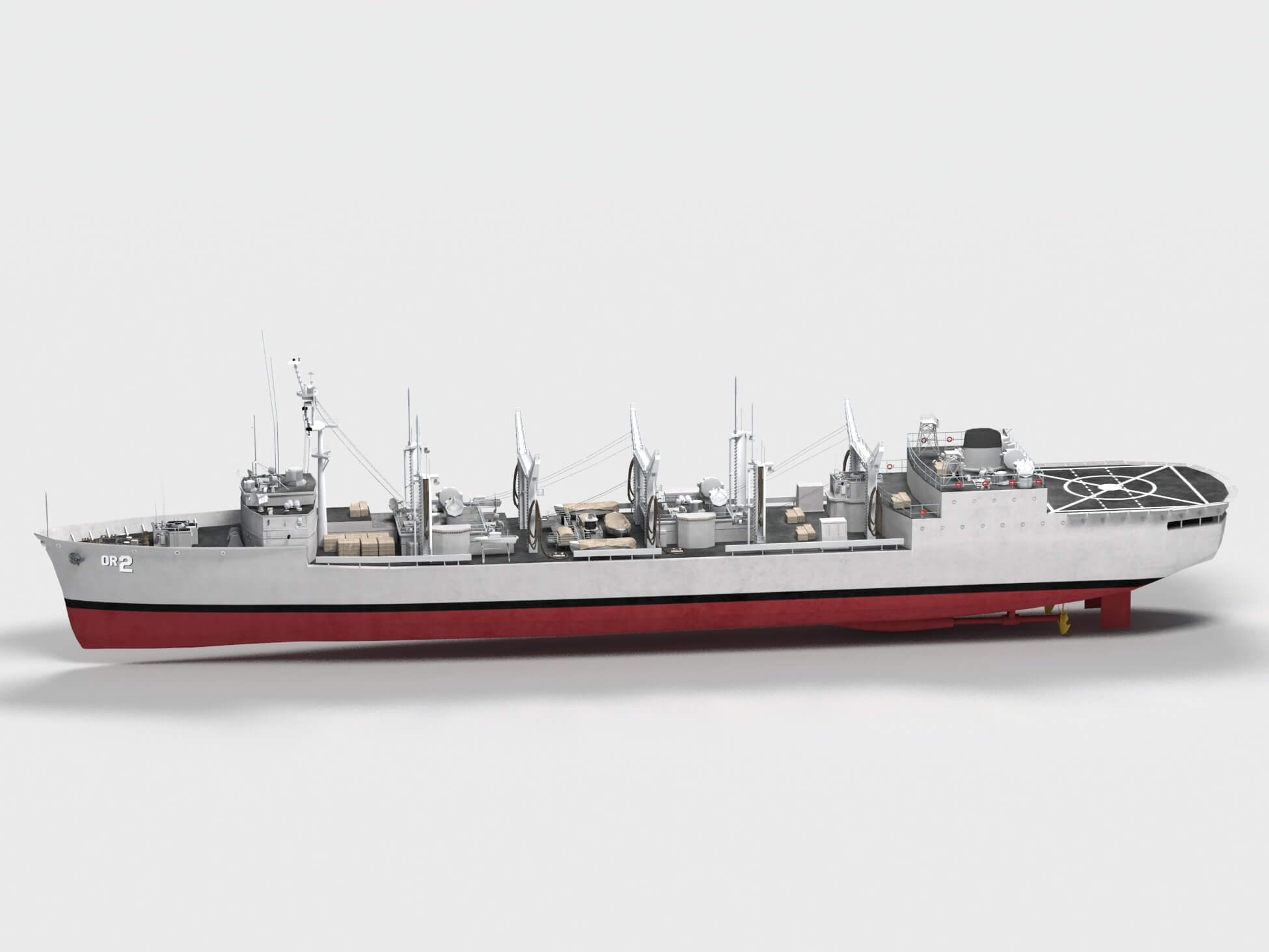 USS Milwaukee AOR-2 3D Model by Mermodels