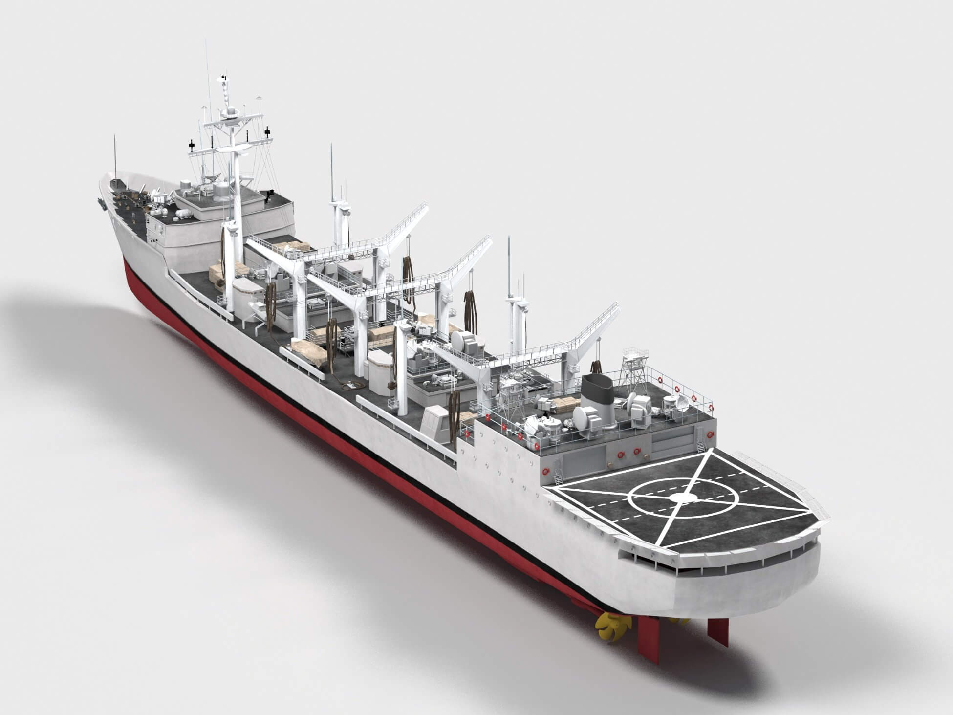 USS Milwaukee AOR-2 3D Model by Mermodels