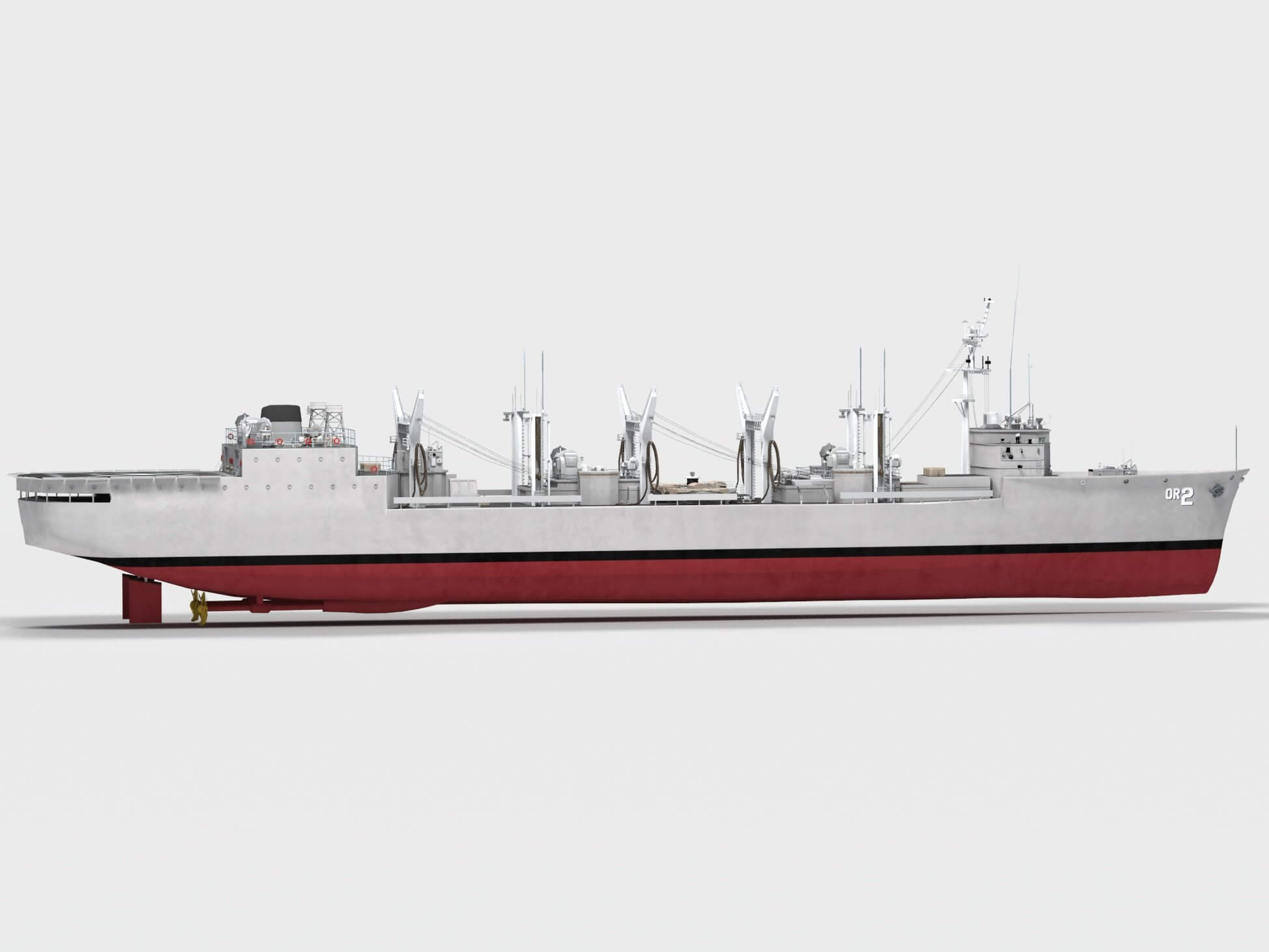 USS Milwaukee AOR-2 3D Model by Mermodels