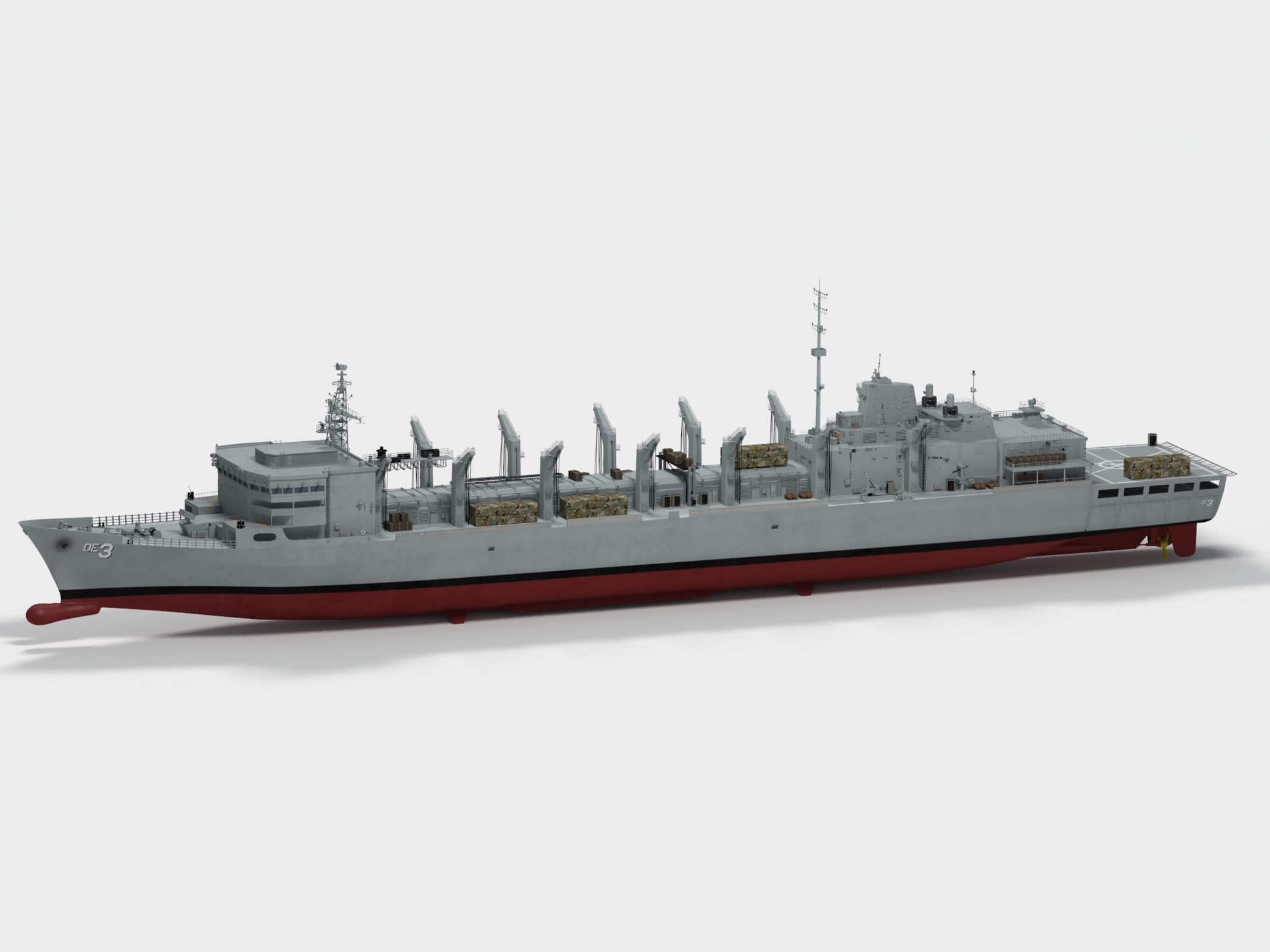 USS Seattle AOE-3 Sacramento Class 3D Model by Mermodels