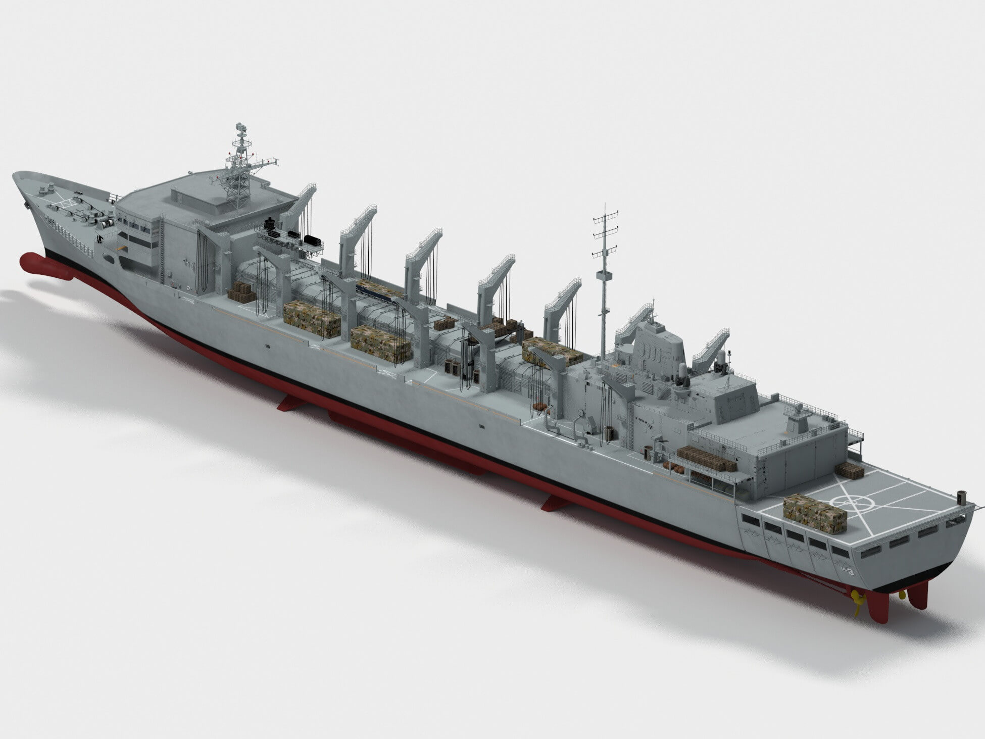USS Seattle AOE-3 Sacramento Class 3D Model by Mermodels