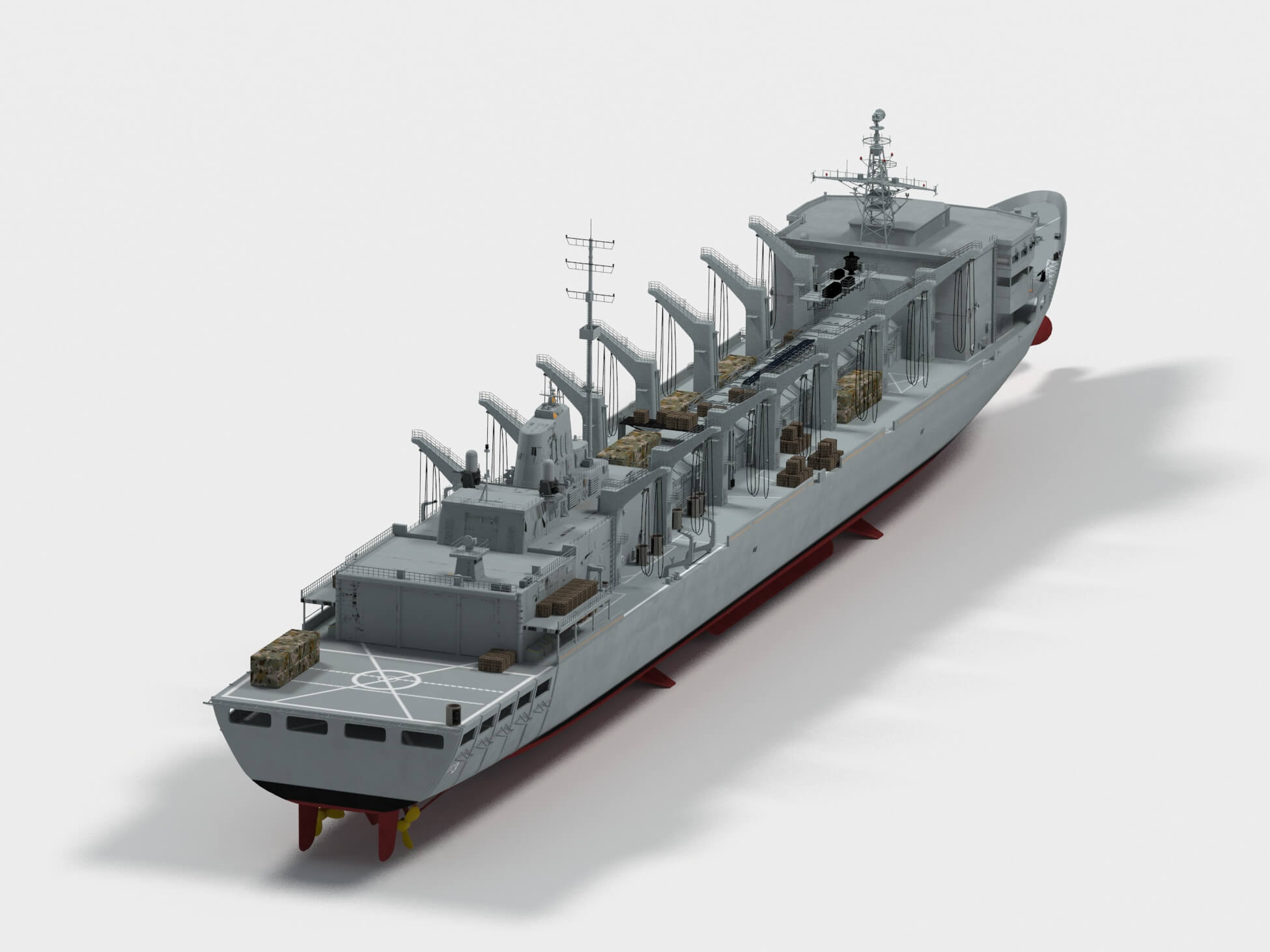 USS Seattle AOE-3 Sacramento Class 3D Model by Mermodels