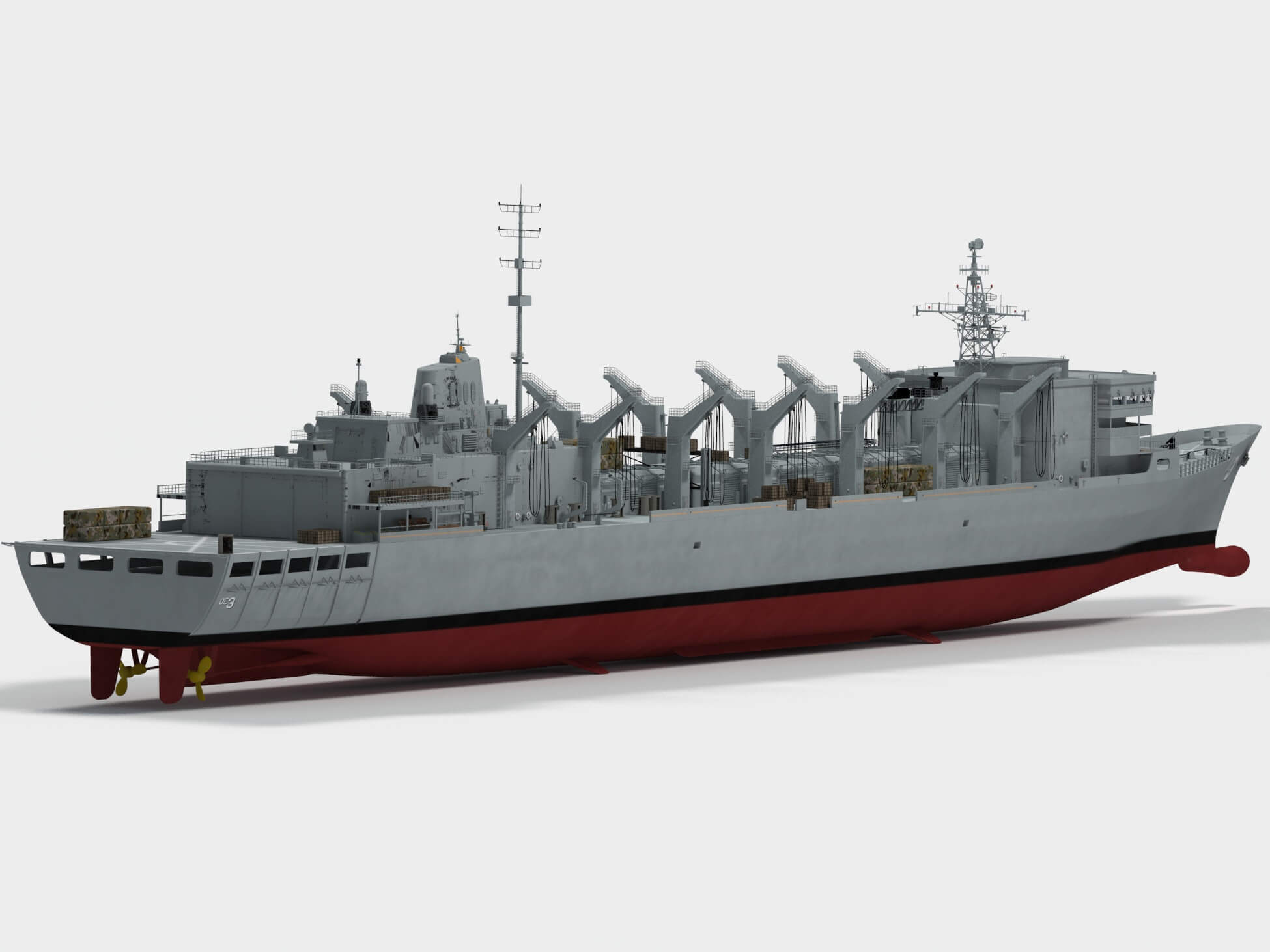 USS Seattle AOE-3 Sacramento Class 3D Model by Mermodels