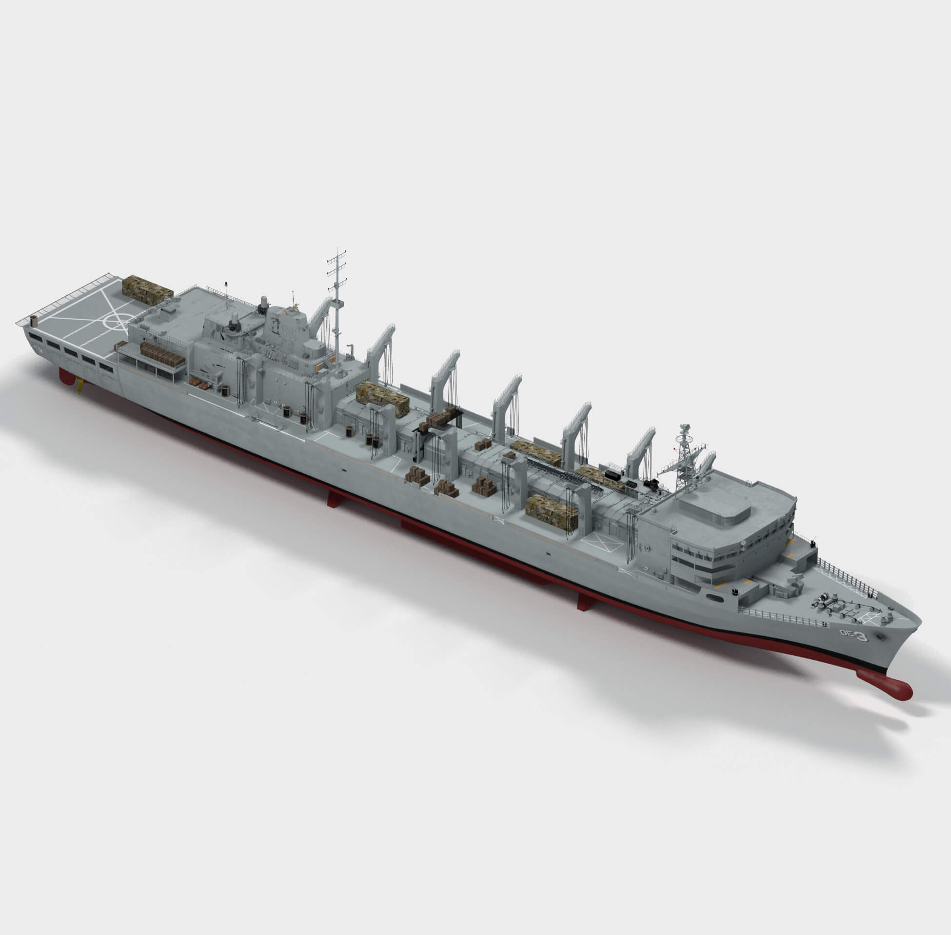 USS Seattle AOE-3 Sacramento Class 3D Model by Mermodels