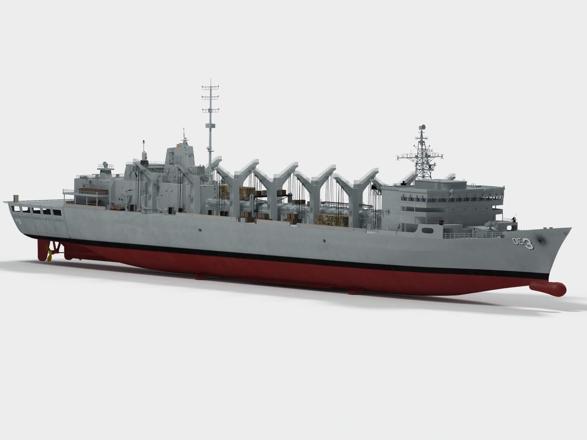 USS Seattle AOE-3 Sacramento Class 3D Model by Mermodels