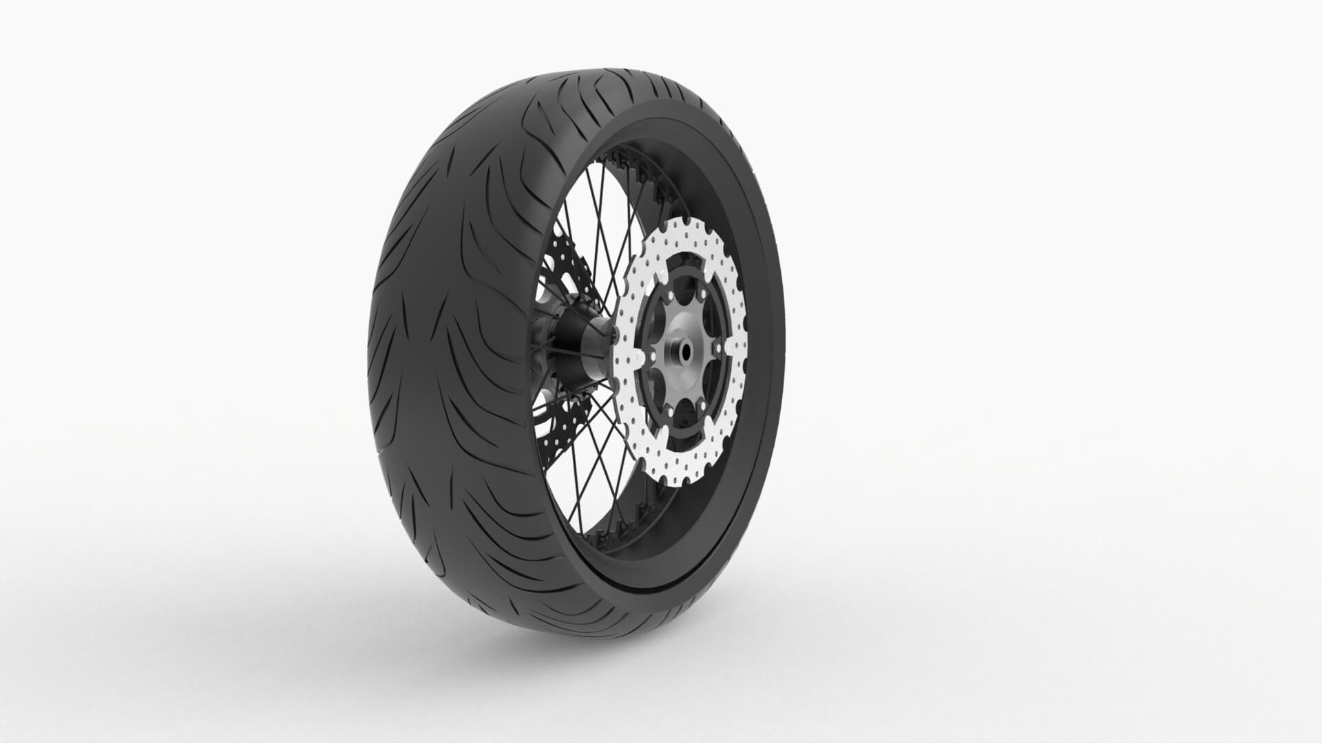 Superbike Wheel - Tire & Rim 3D Model by Mesh Designer