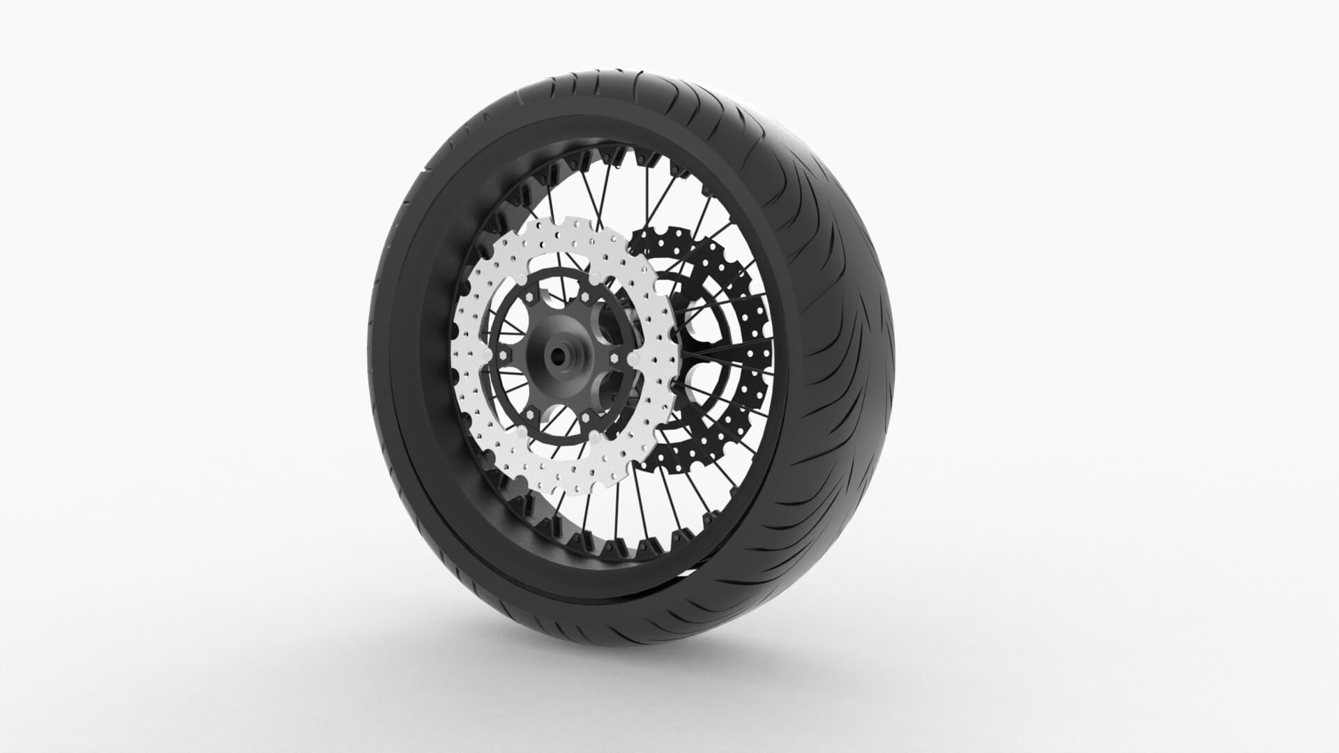 Superbike Wheel - Tire & Rim 3D Model by Mesh Designer
