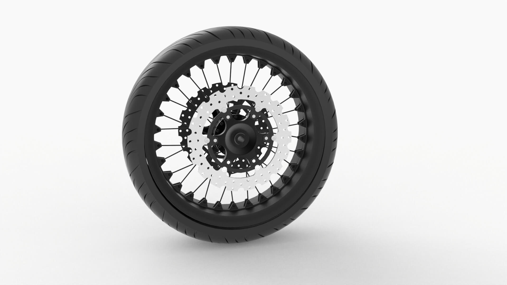 Superbike Wheel - Tire & Rim 3D Model by Mesh Designer