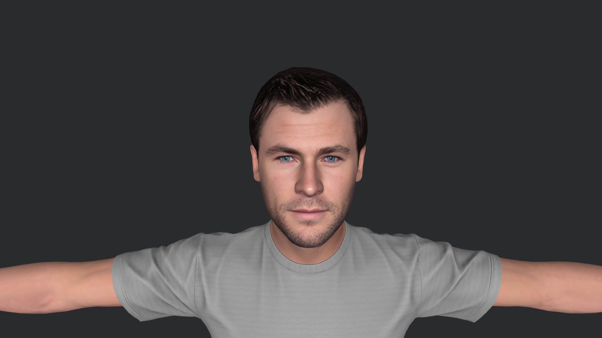 Chris Hemsworth Realistic Full Body Fully Rigged Character - 3D Model by meta avatars
