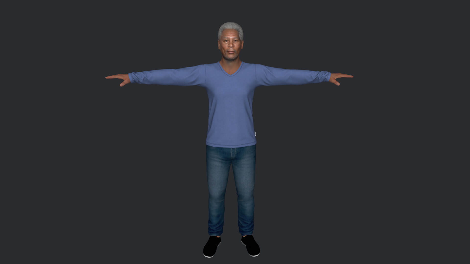 Morgan Freeman Realistic Full Body Fully Rigged Character - 3D Model by ...