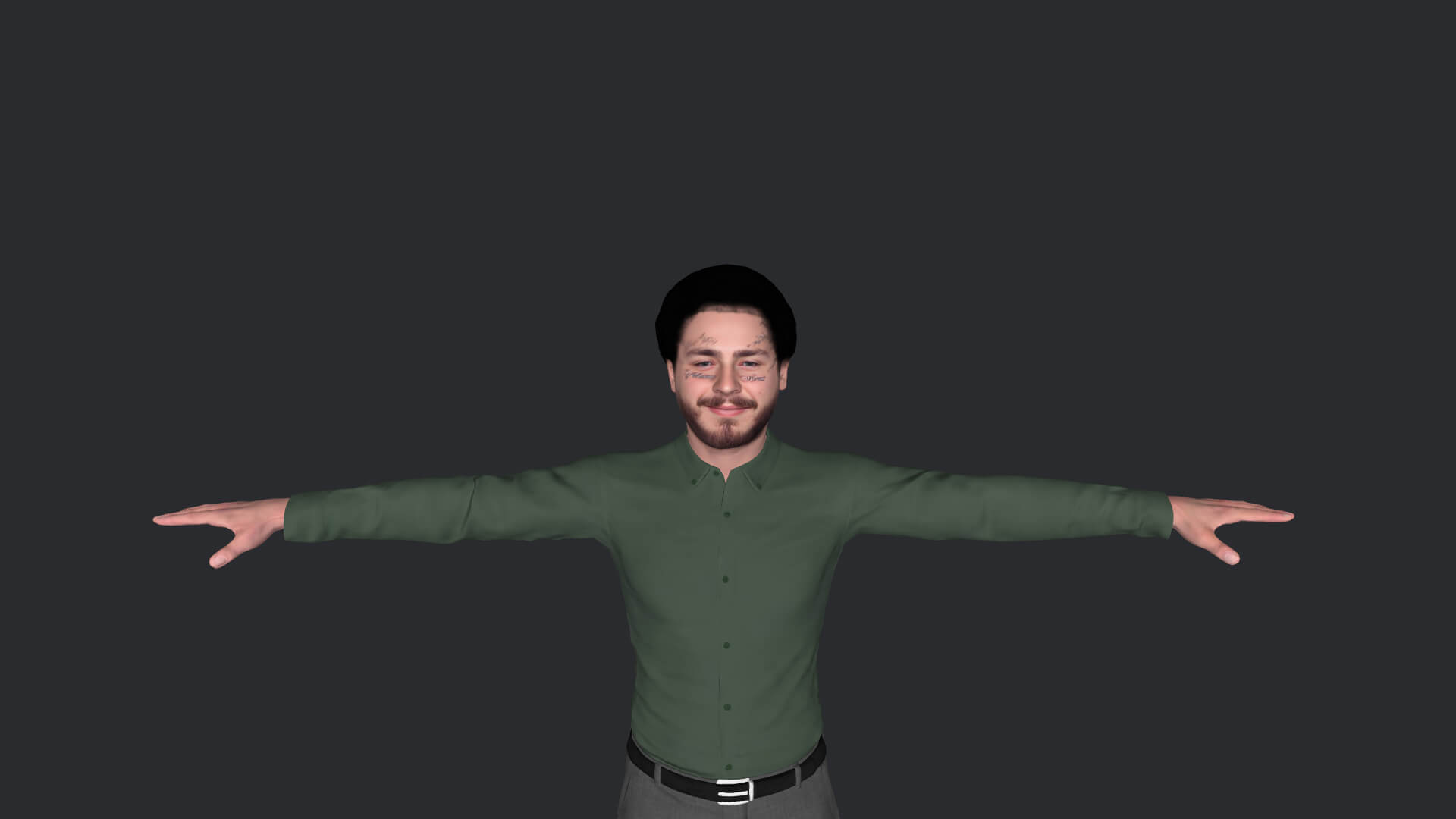 Post Malone Realistic Full Body Fully Rigged Character - 3D Model by ...