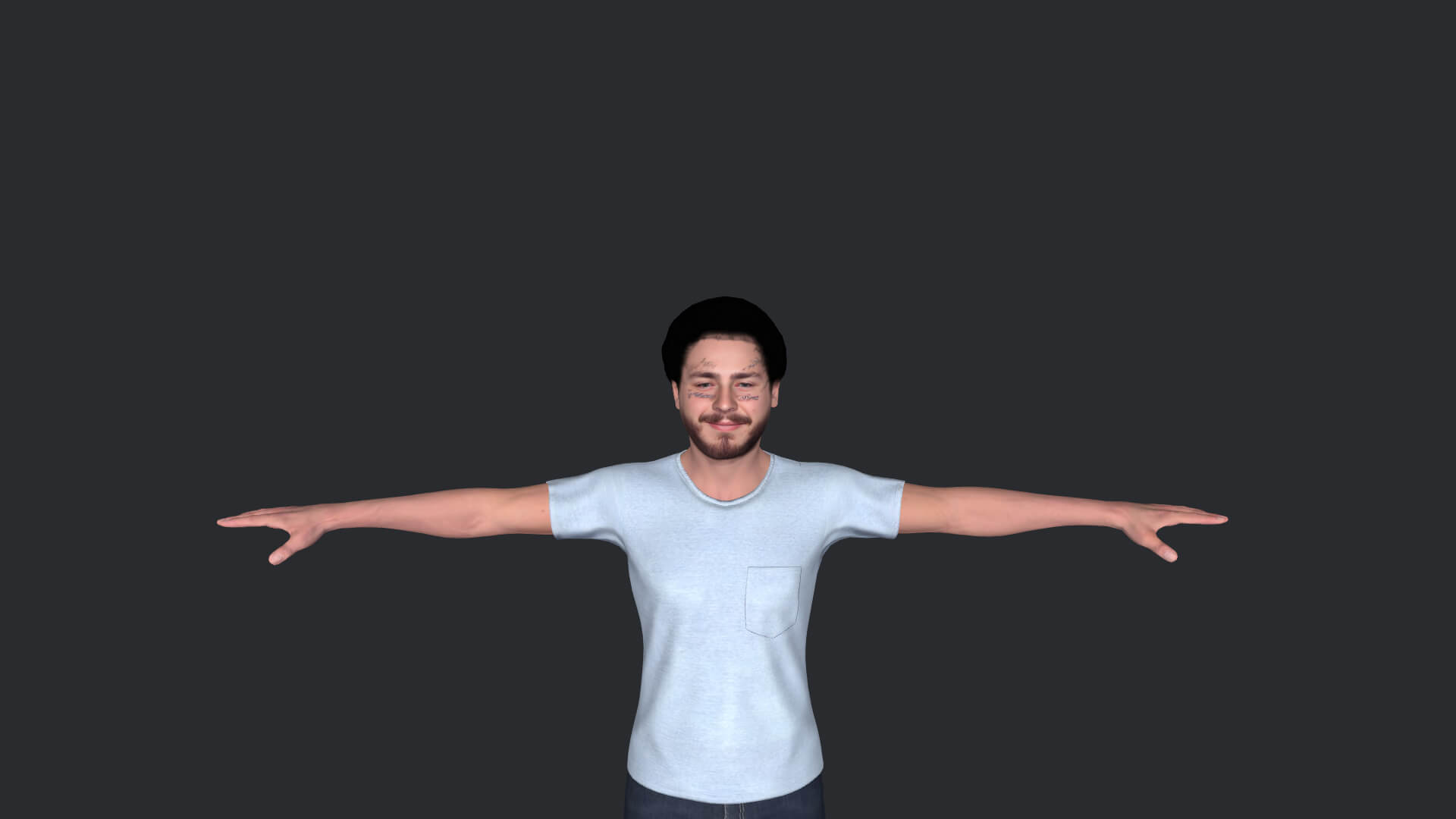 Post Malone Realistic Full Body Fully Rigged Character - 3D Model by ...