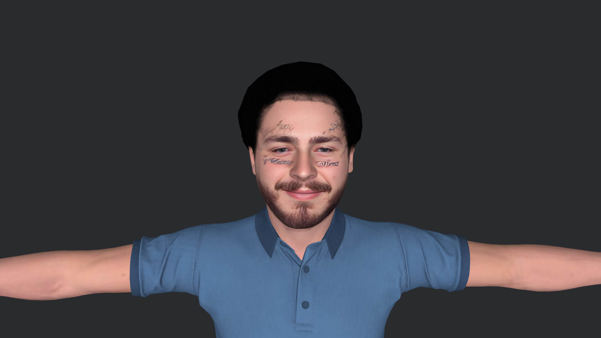 Post Malone Realistic Full Body Fully Rigged Character - 3D Model by ...