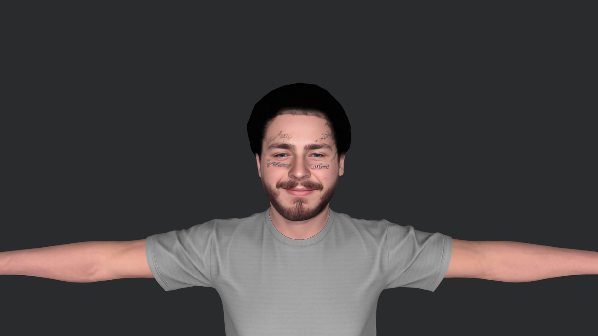 Post Malone Realistic Full Body Fully Rigged Character - 3D Model by ...